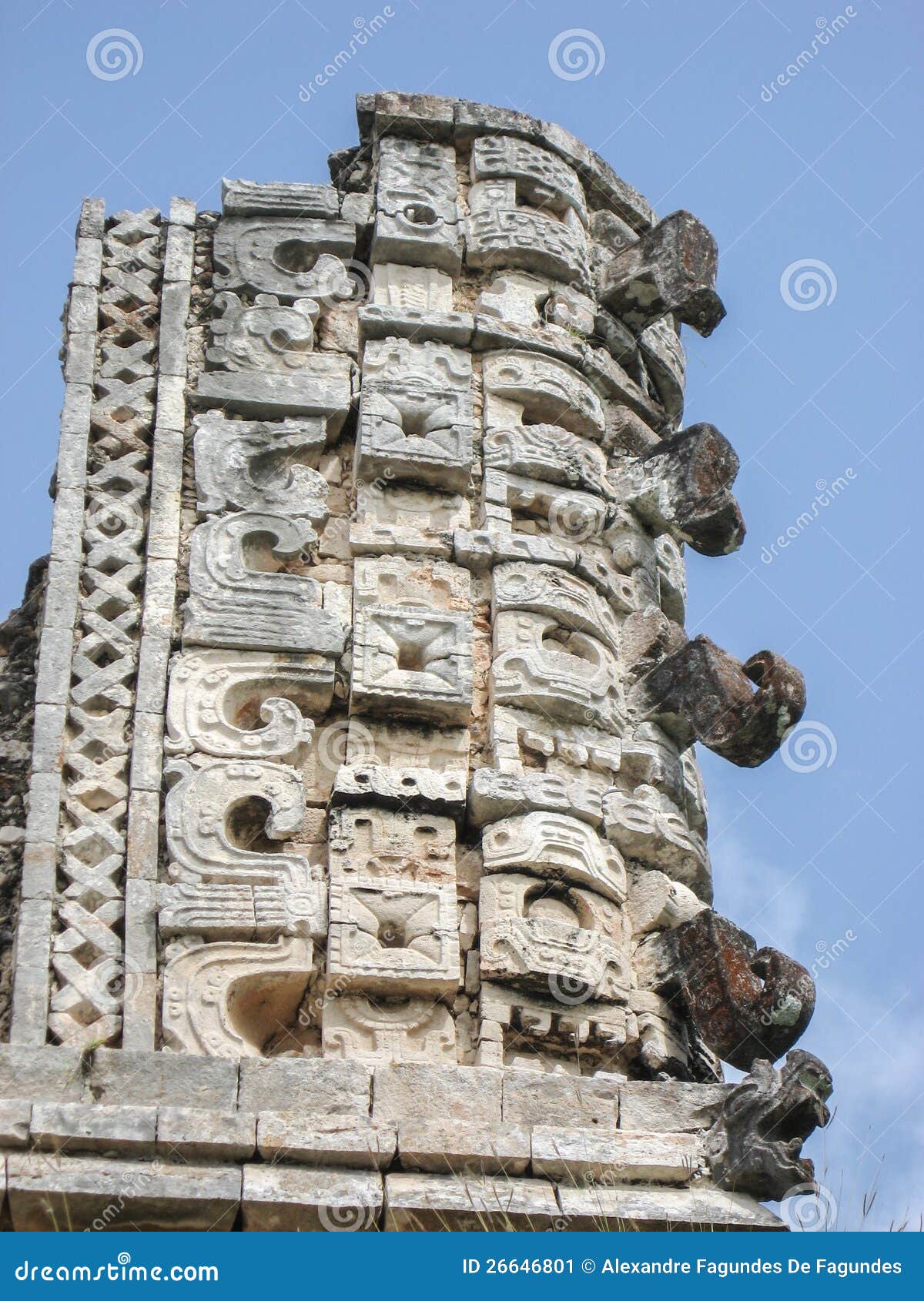 Temple Facade in Uxmal Yucatan Mexico Stock Image - Image of america ...