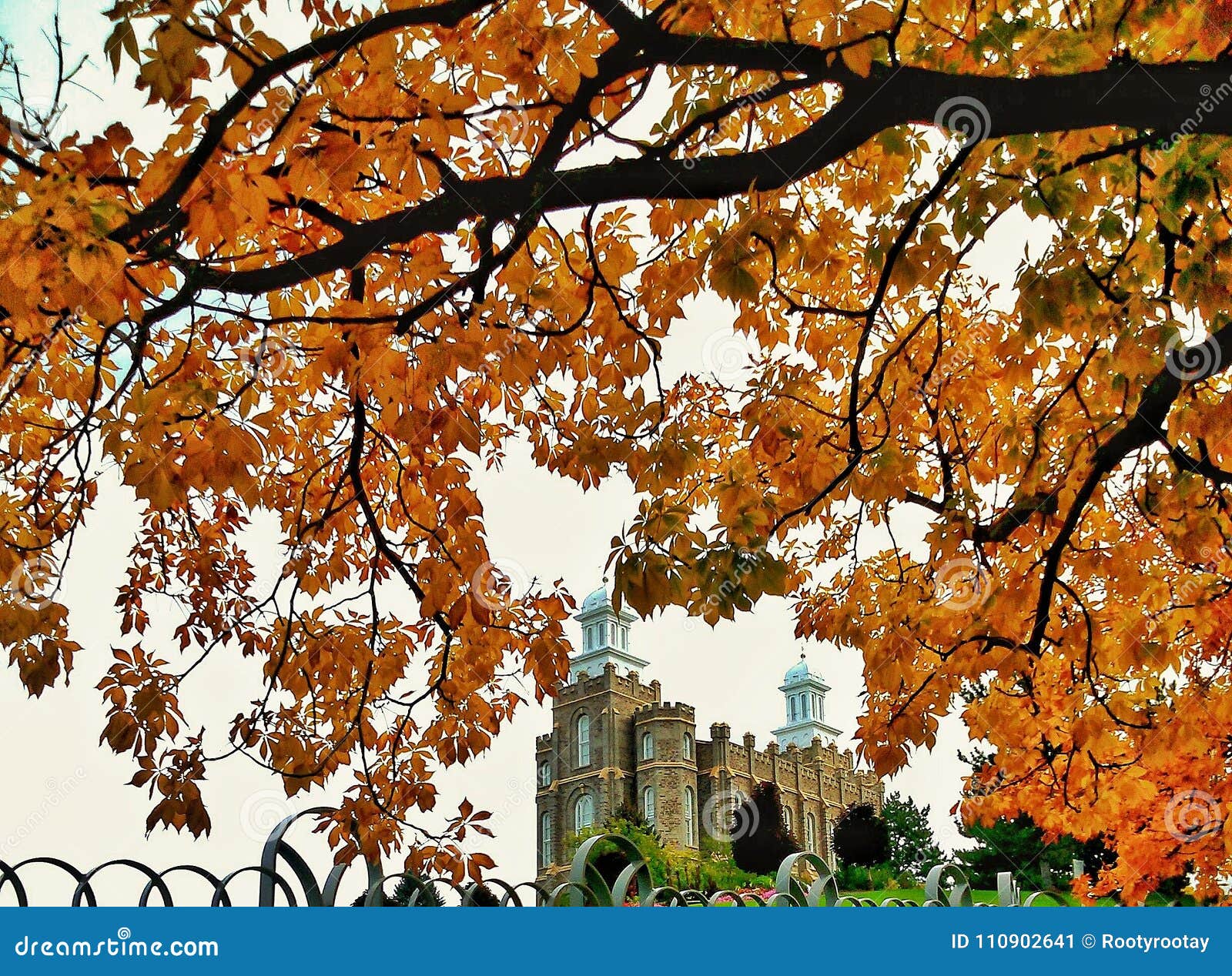 Temple in the fall stock image. Image of temple, fall - 110902641