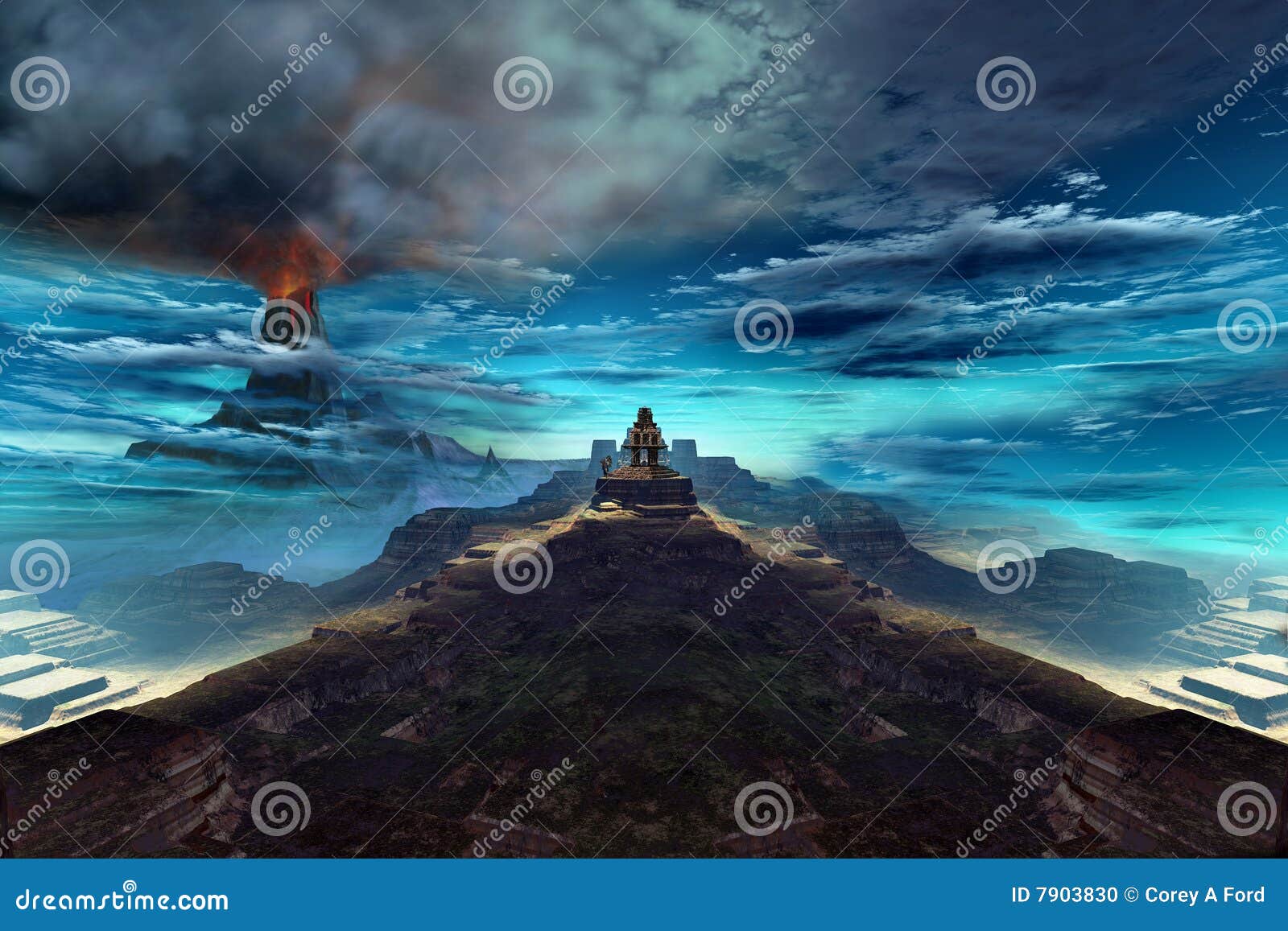 Temple of the Fire King stock illustration. Illustration of volcano ...