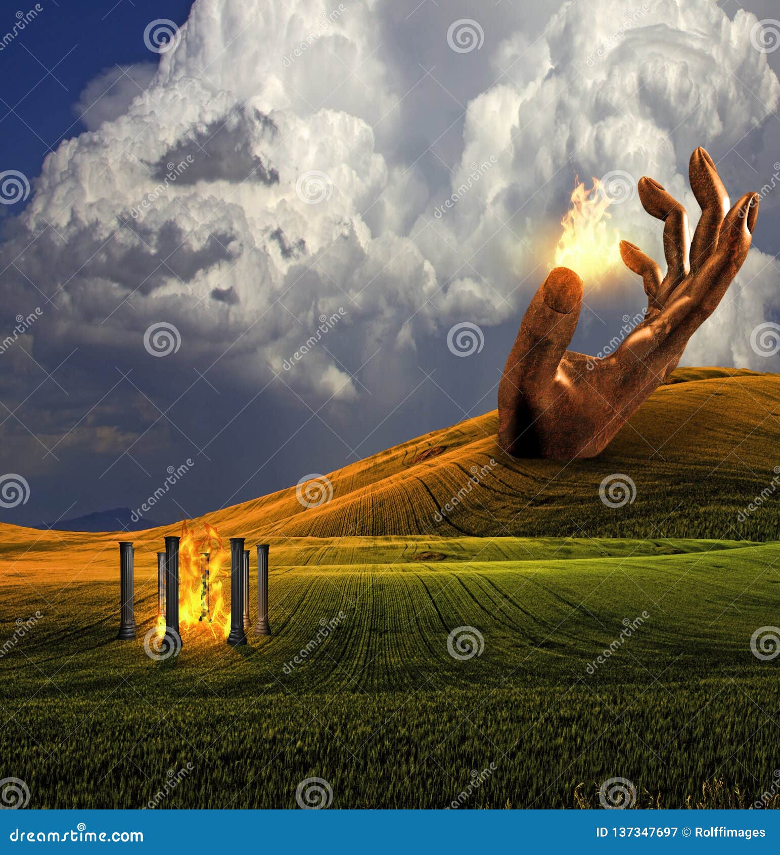 Temple of fire stock illustration. Illustration of fantastic - 137347697