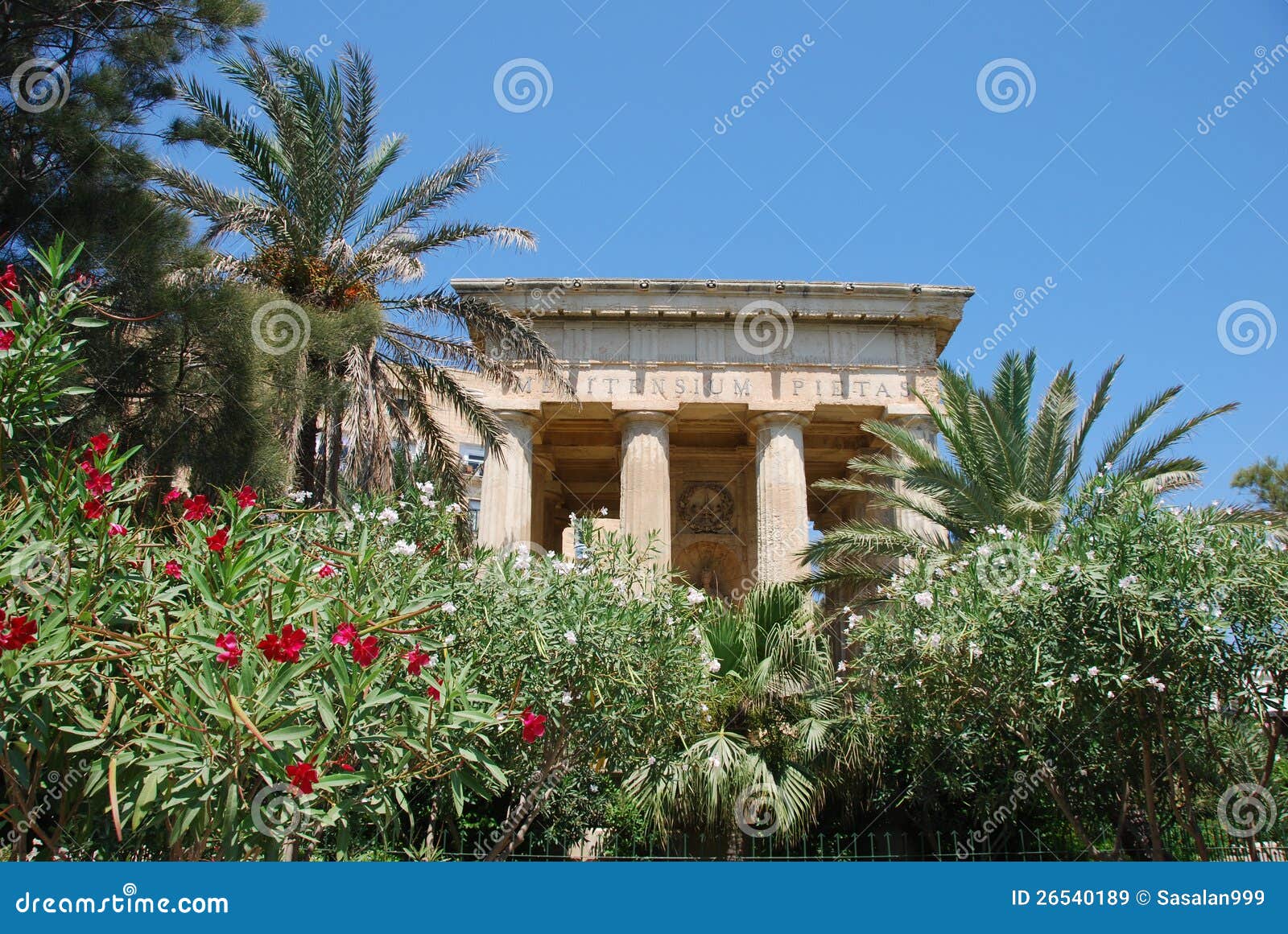 Temple and Gardens stock image. Image of pillar, flower - 26540189