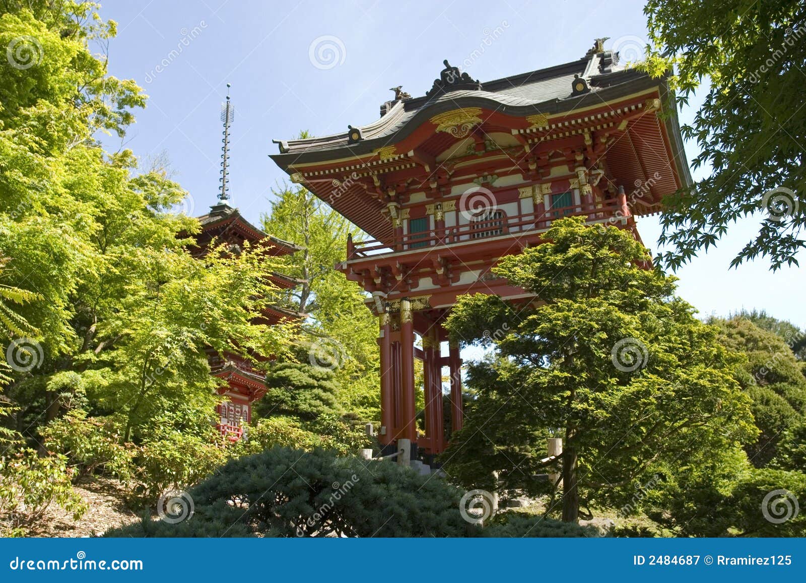 Temple Gate, with Pagoda stock image. Image of like, japan - 2484687