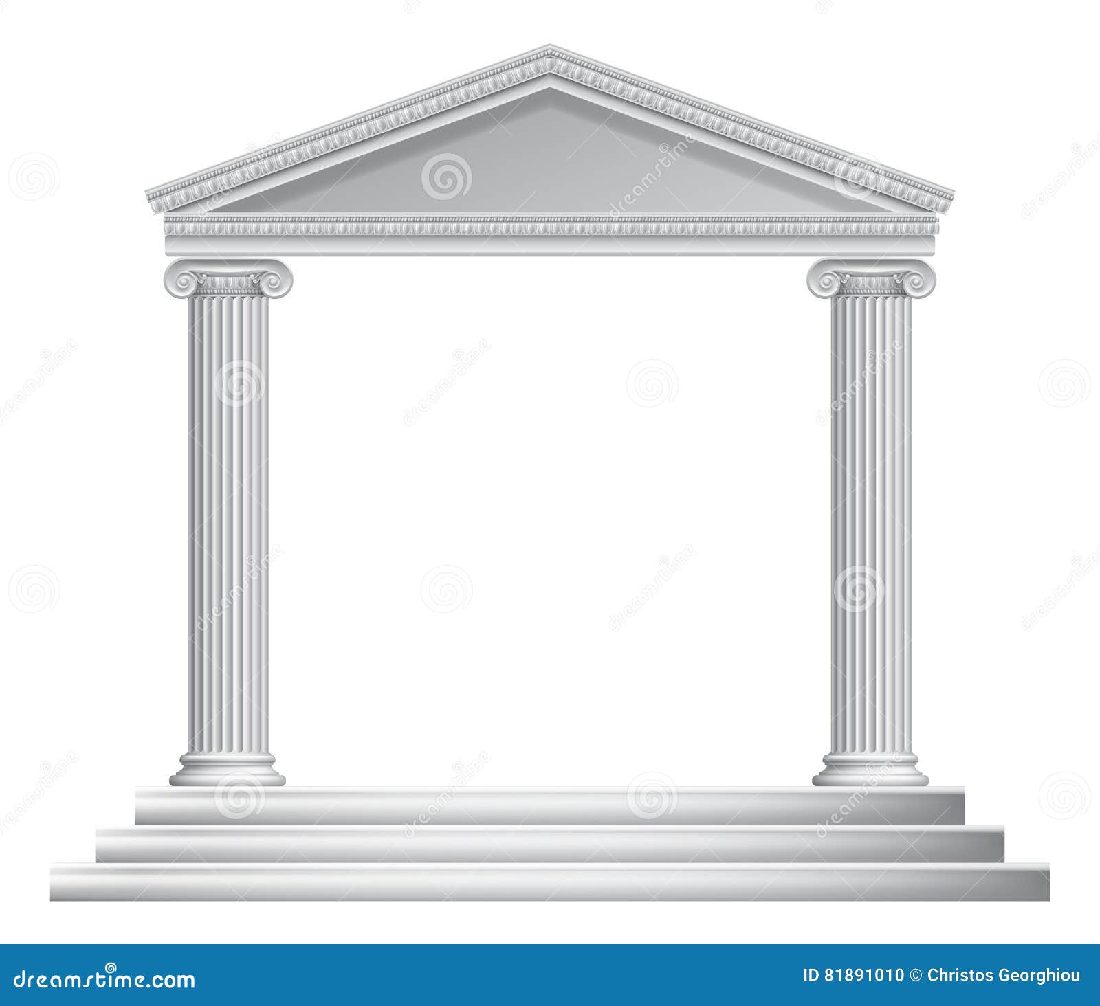 Temple grec de colonne illustration de vecteur. Illustration du ...