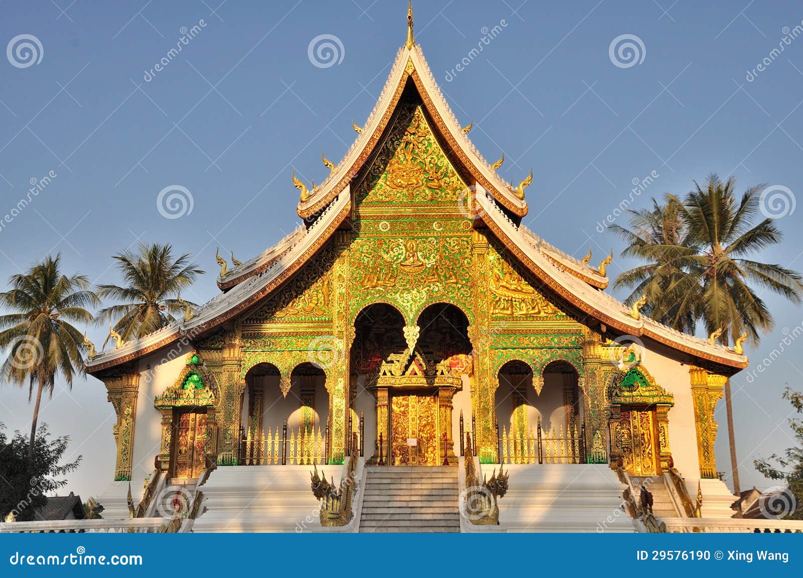 Temple at Haw Pha Bang stock photo. Image of landmark - 29576190