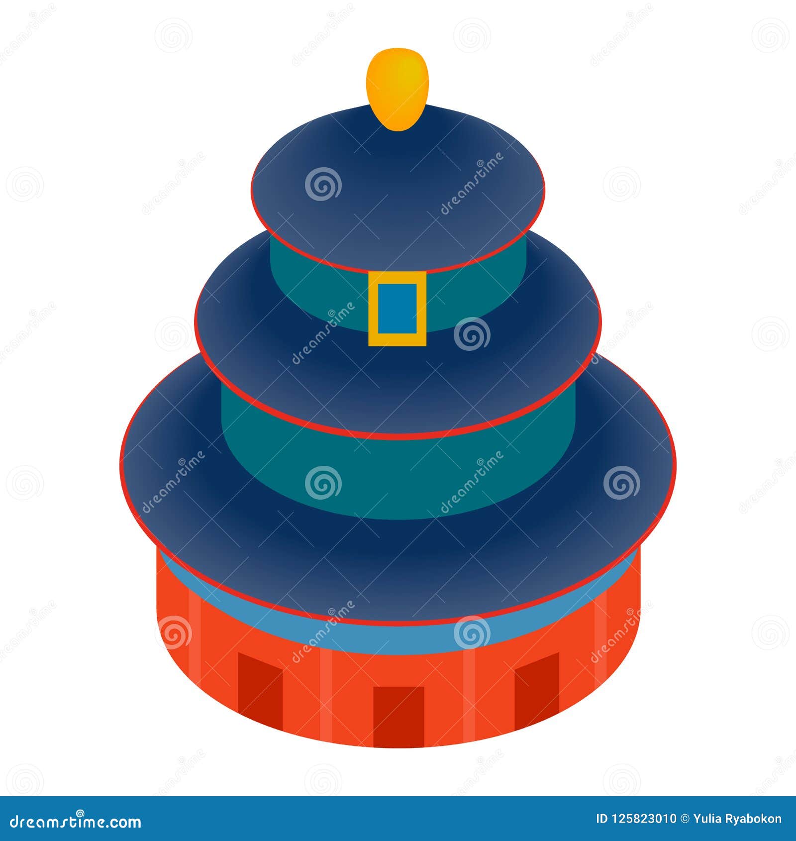 Temple of Heaven Icon, Isometric 3d Style Stock Illustration ...