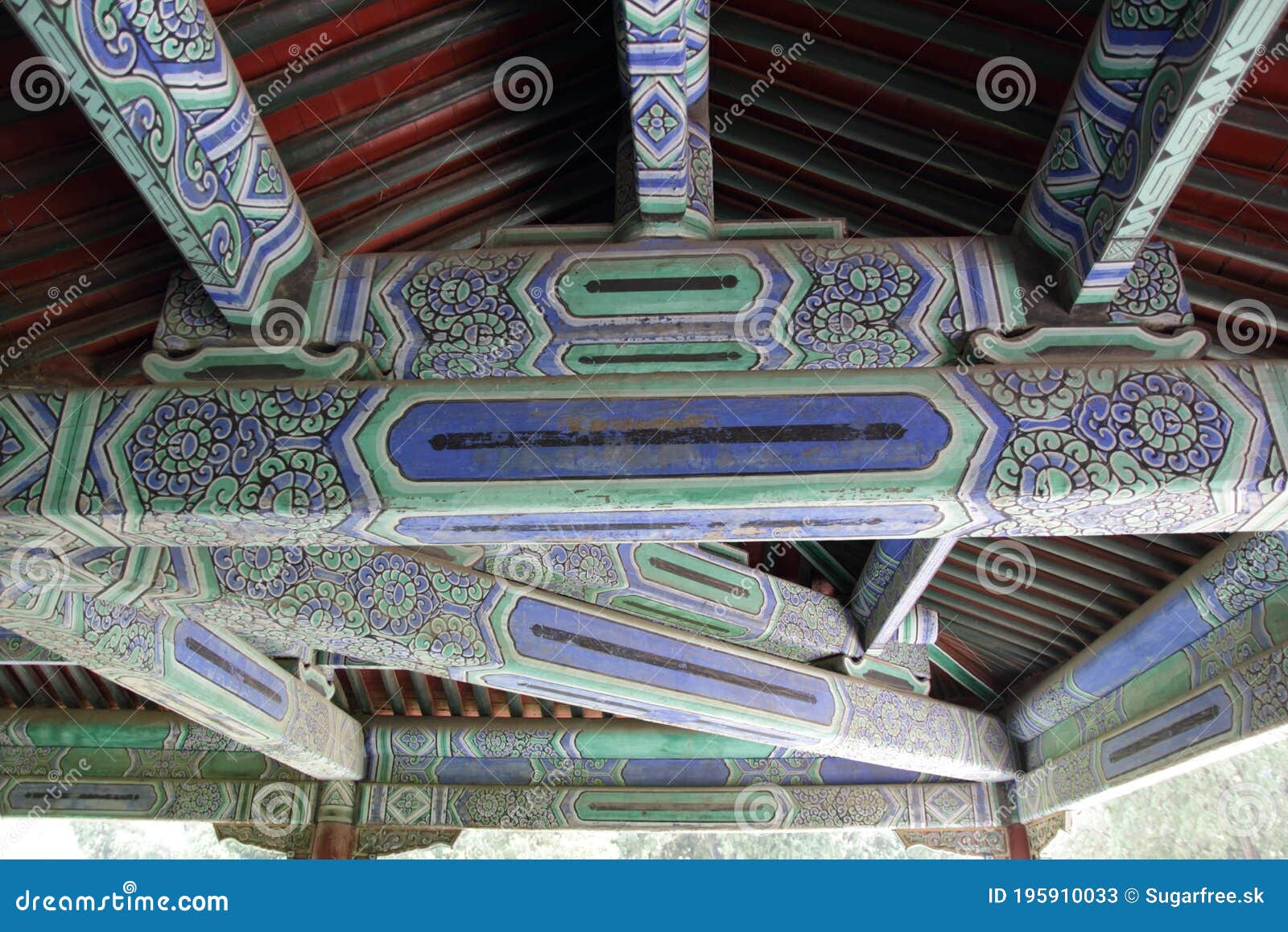 Temple of Heavens Museum Interior Ceiling, Beijing, China Editorial ...