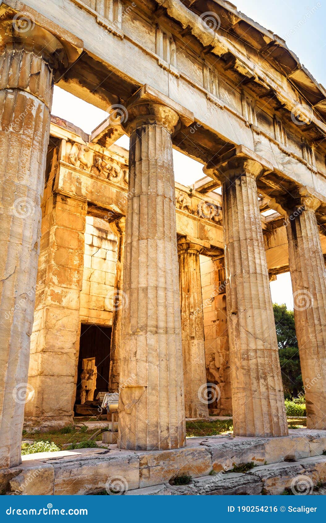 Temple of Hephaestus in Ancient Agora on Sunny Day, Athens, Greece. it ... Temple of Hephaestus in Ancient Agora on Sunny Day, Athens, Greece. it ...
