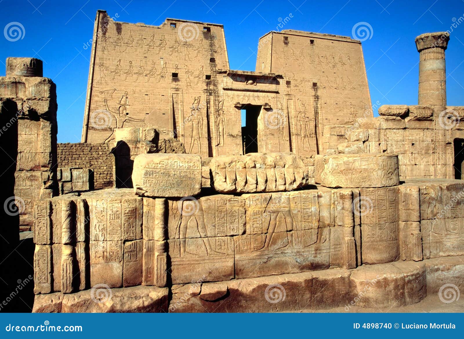 The Temple of Horus, Edfu, Egypt. Stock Photo - Image of obsolete ...
