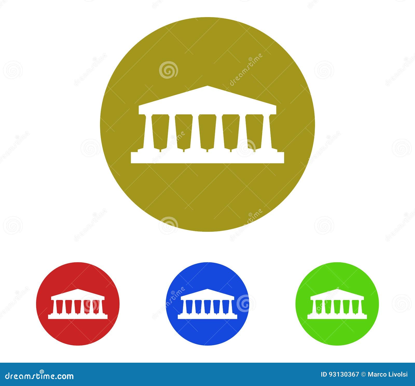 Temple Icon Set Illustrated Stock Illustration - Illustration of stone ...