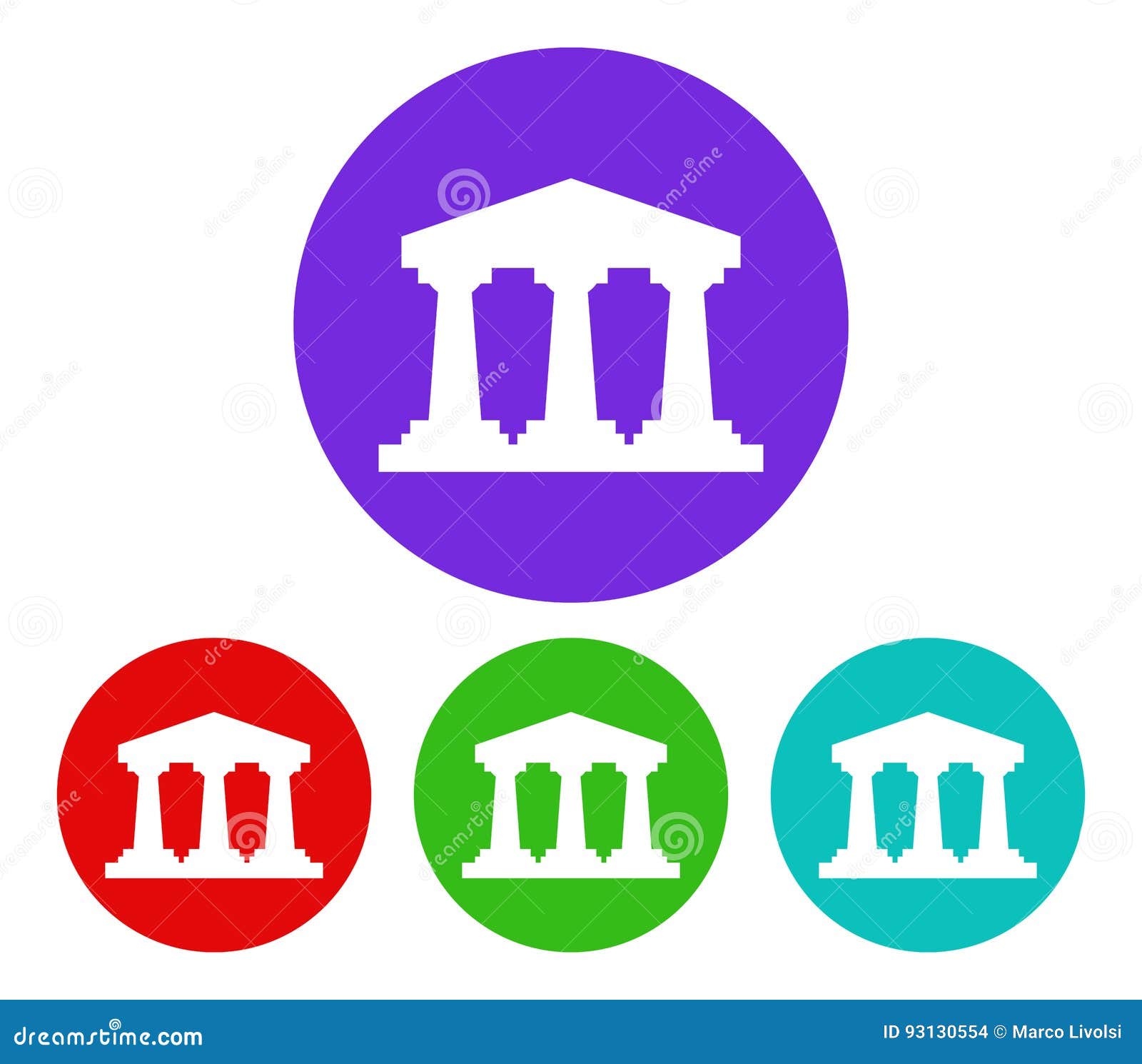 Temple Icon Set Illustrated Stock Illustration - Illustration of ...