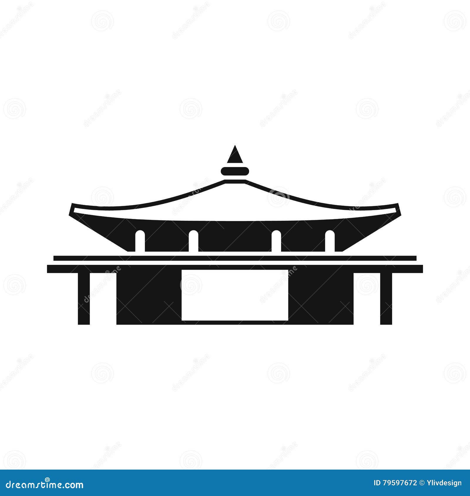 Temple icon, simple style stock vector. Illustration of buddhism - 79597672