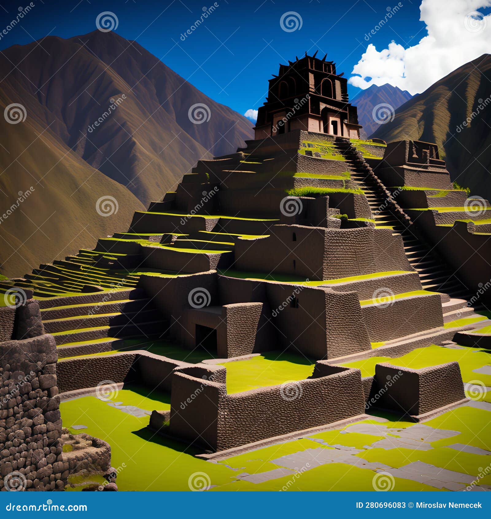 Temple Of Incas, Generative AI Illustration Stock Photography ...