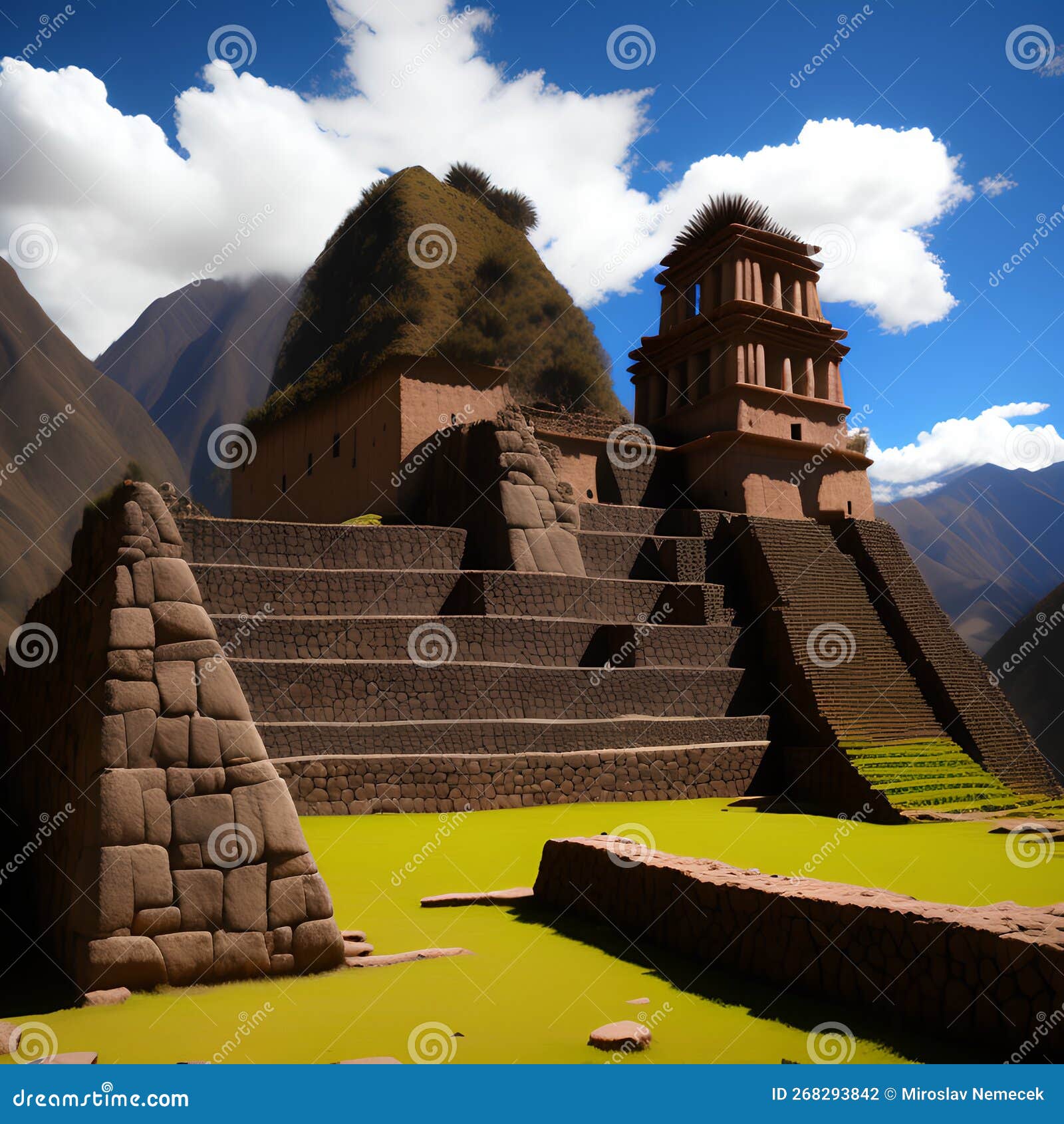 Temple Of Incas, Generative AI Illustration Stock Photography ...