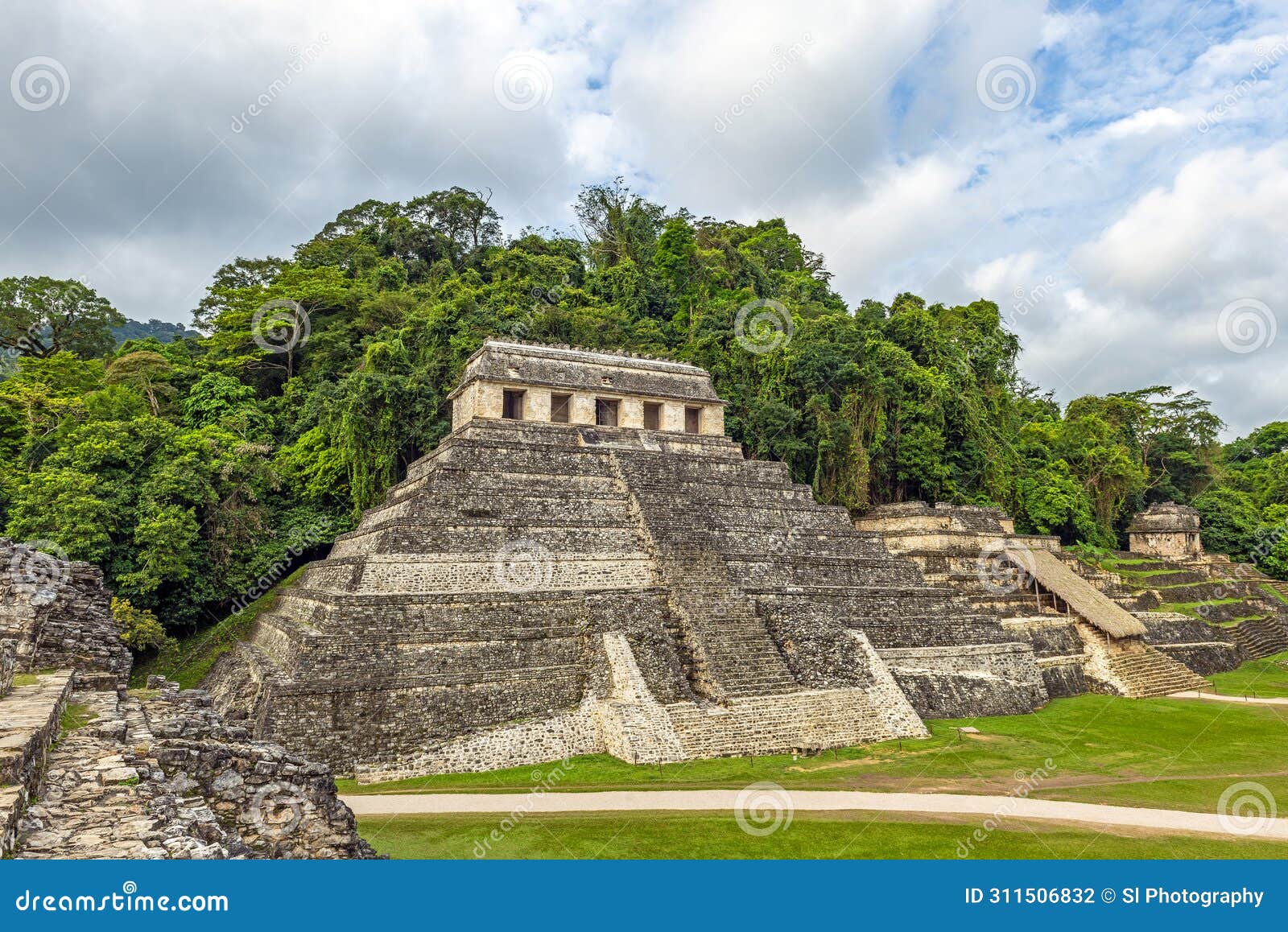 Temple of Inscriptions Maya Pyramid, Chiapas, Mexico Stock Photo ...