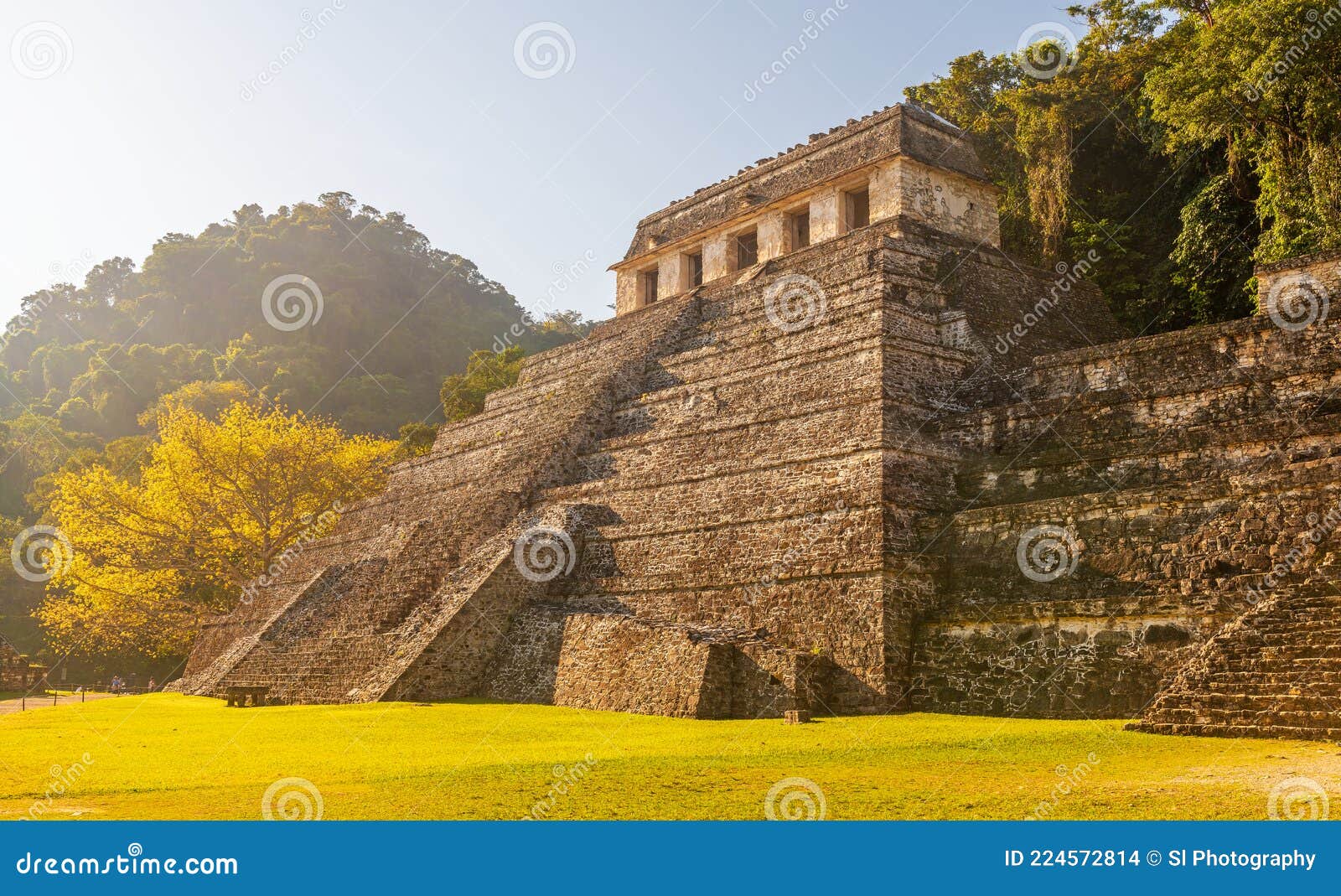 Temple of Inscriptions, Palenque, Mexico Stock Photo - Image of ruin ...