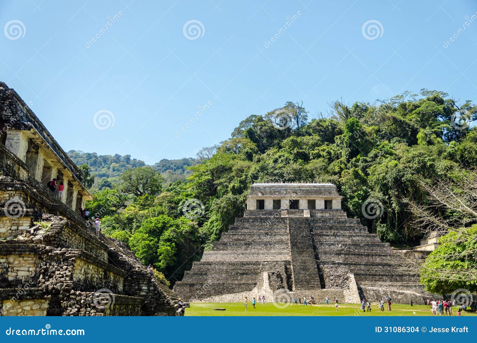 The Temple Of Inscriptions In Palenque, Mexico Royalty-Free Stock ...