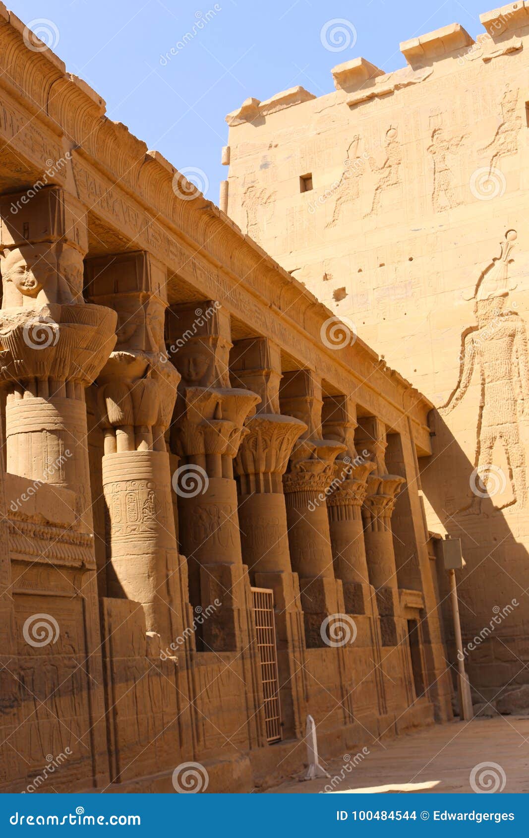 Temple of Isis. Philae in Aswan, Egypt Stock Photo - Image of pharaoh ...