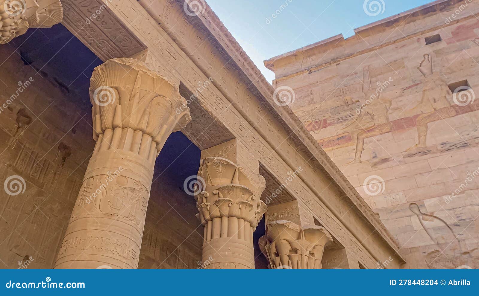 Temple of Isis at Philae Island in Aswan, Egypt Stock Photo - Image of ...