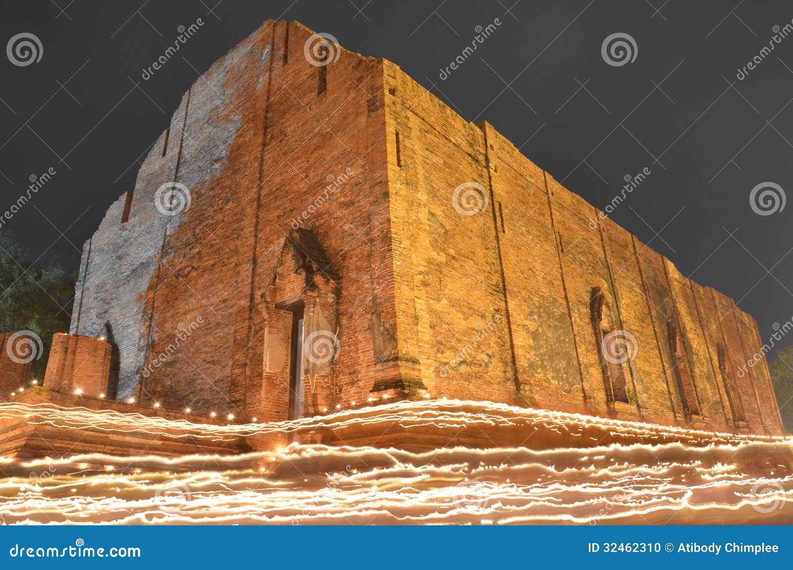 Temple and Light of the Candle Stock Photo - Image of burning ...