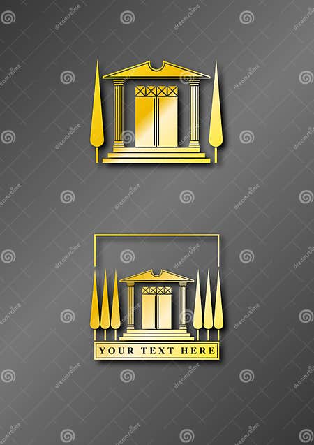 Temple Logo Gold stock vector. Illustration of door, finance - 14069991