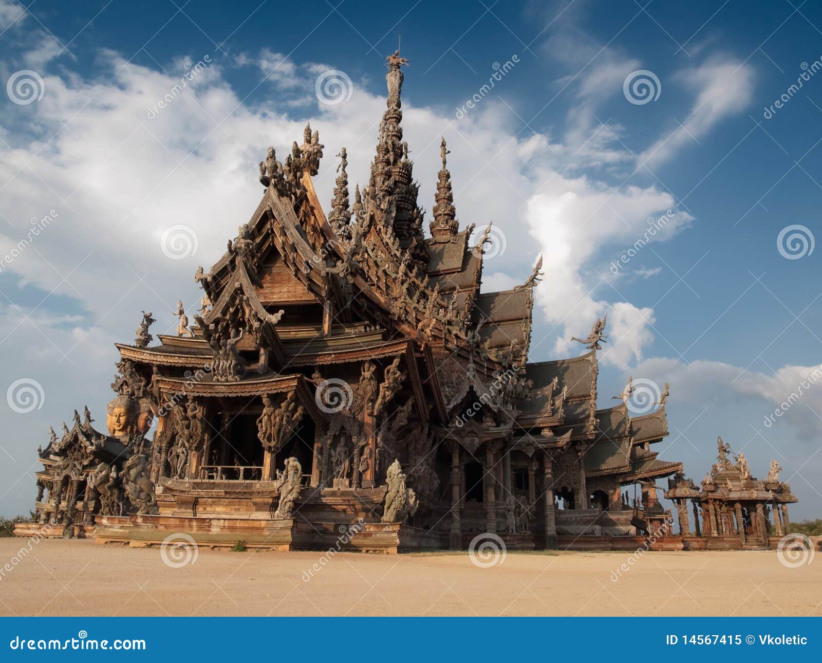 Temple made of wood stock image. Image of traditional - 14567415