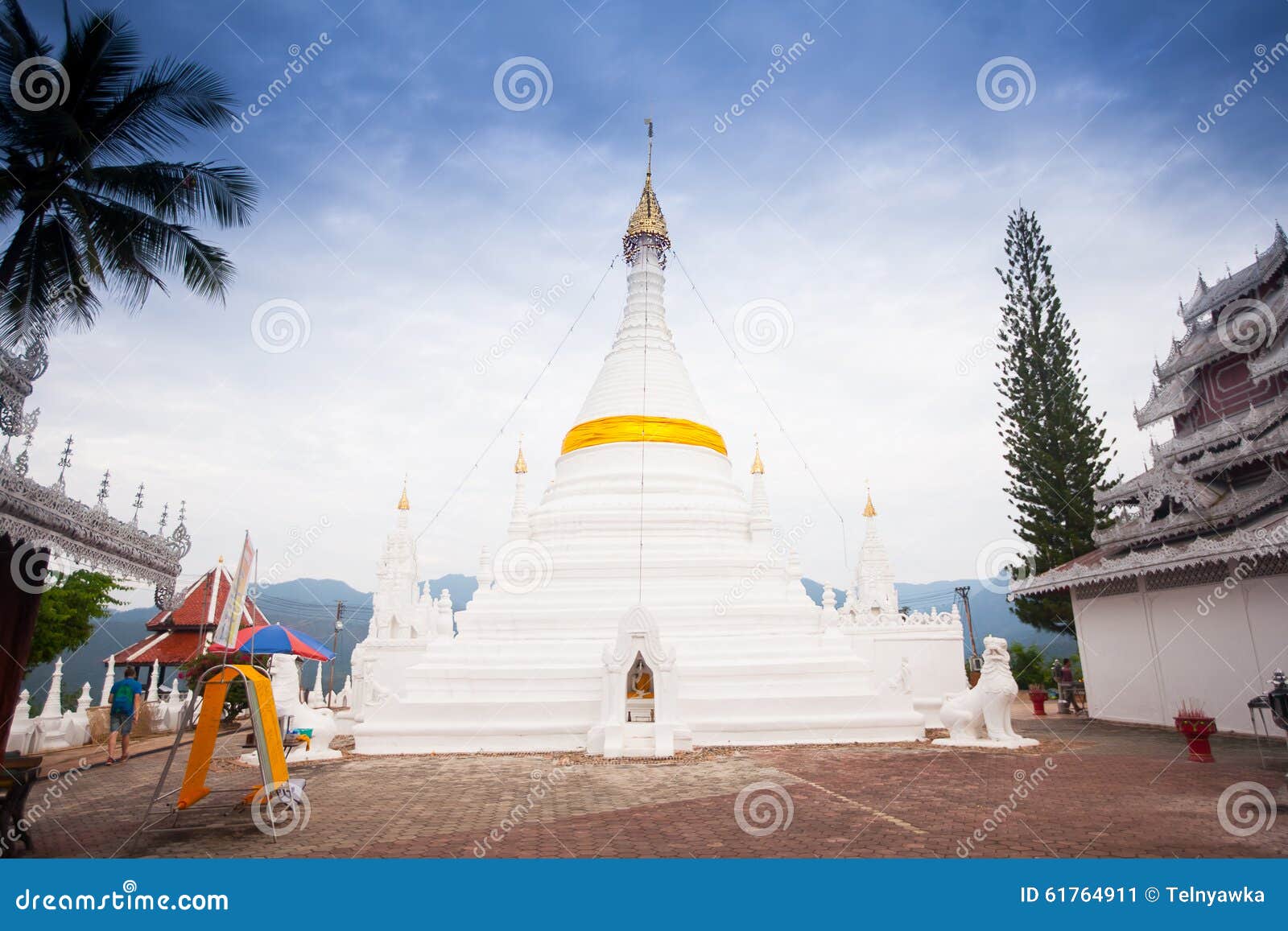 Temple in Mae Hon Song, Thailand Stock Image - Image of monastery ...