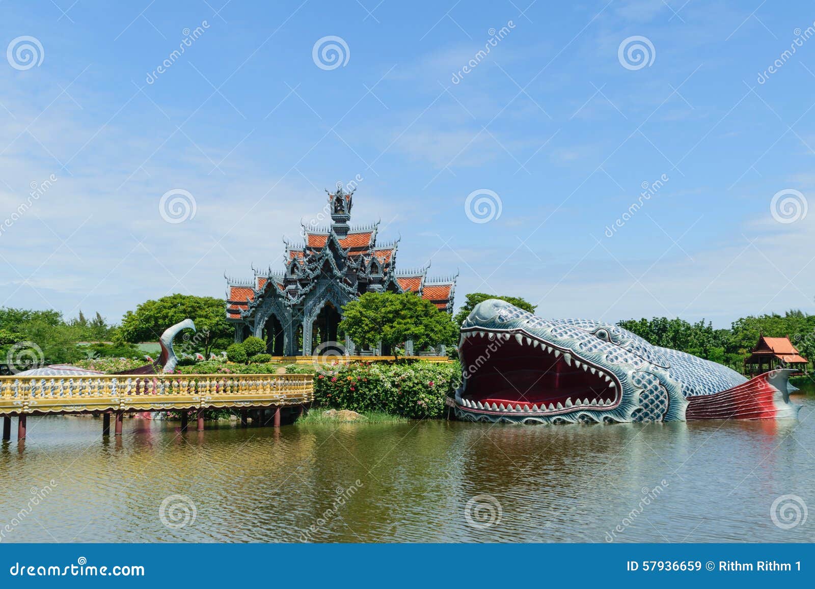 The temple on marsh stock image. Image of east, oriental - 57936659