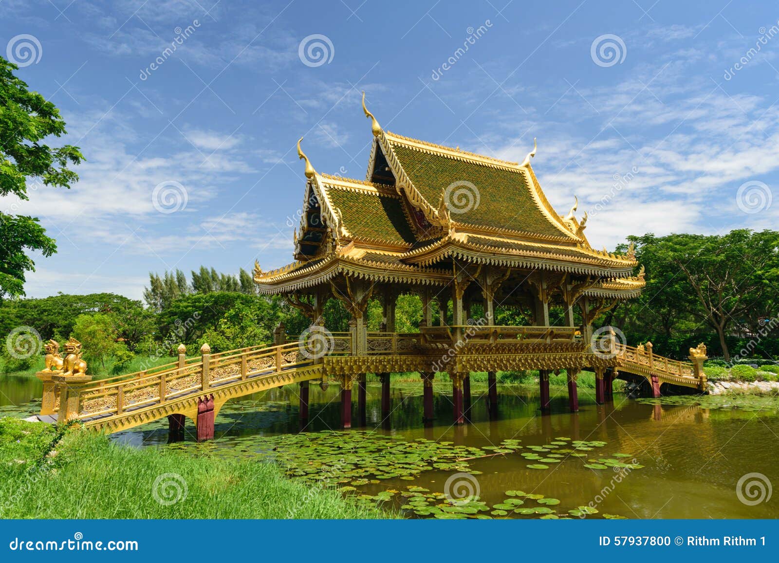 The temple on marsh stock photo. Image of pavilion, culture - 57937800