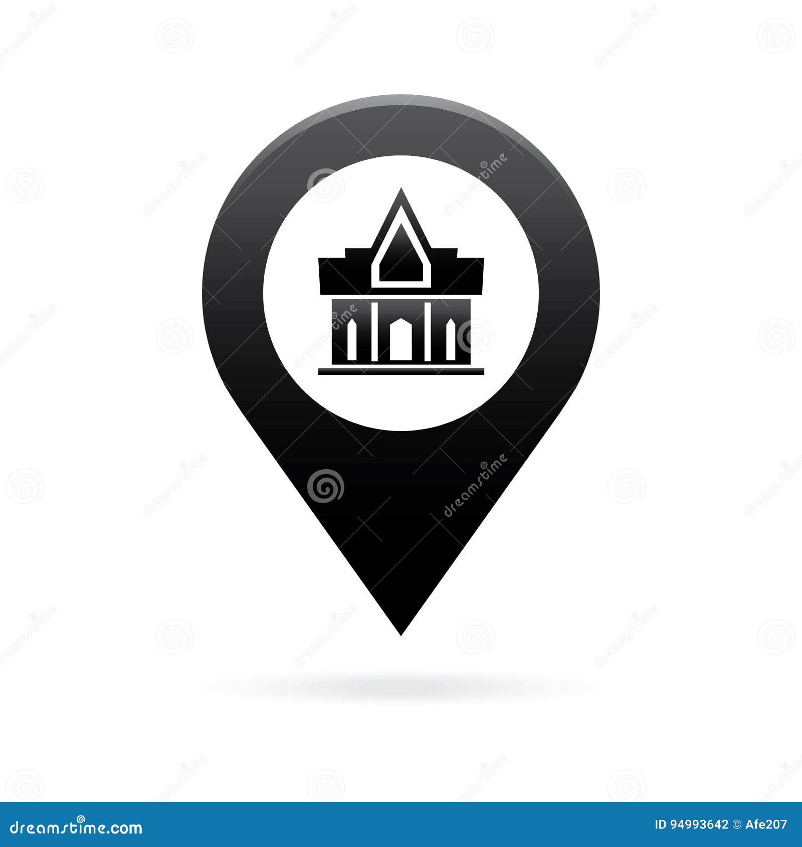 Temple, Monastery Map Pointer Icon Marker GPS Location Flag Symbol ...
