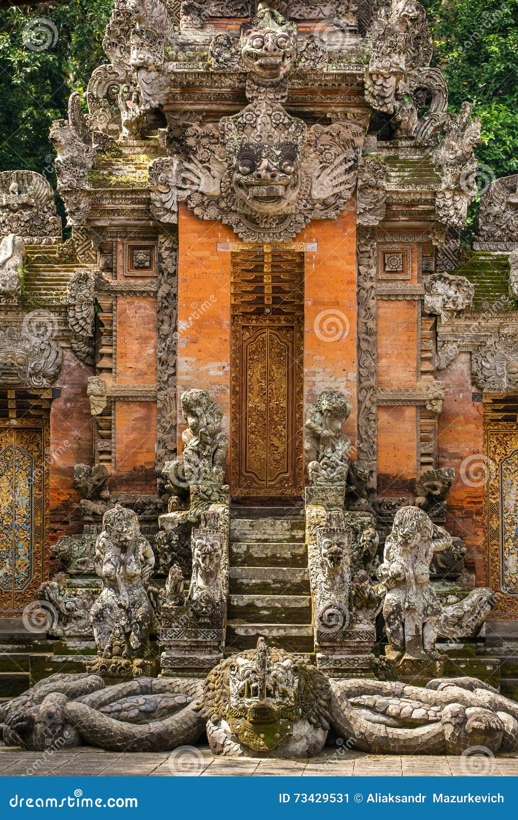 Temple at Monkey Forest Sanctuary in Ubud Stock Image - Image of forest ...