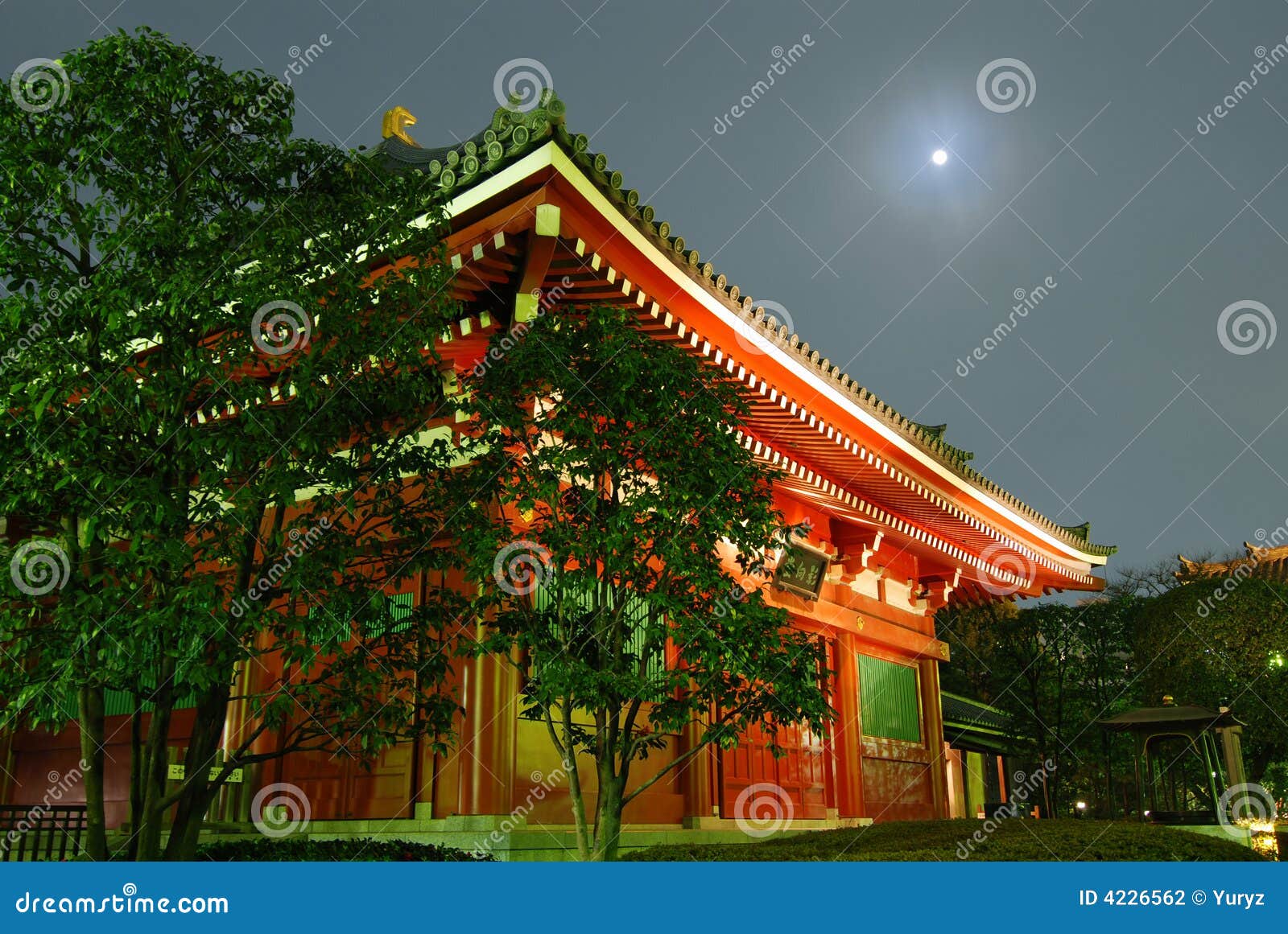 Temple and moon stock photo. Image of national, temple - 4226562