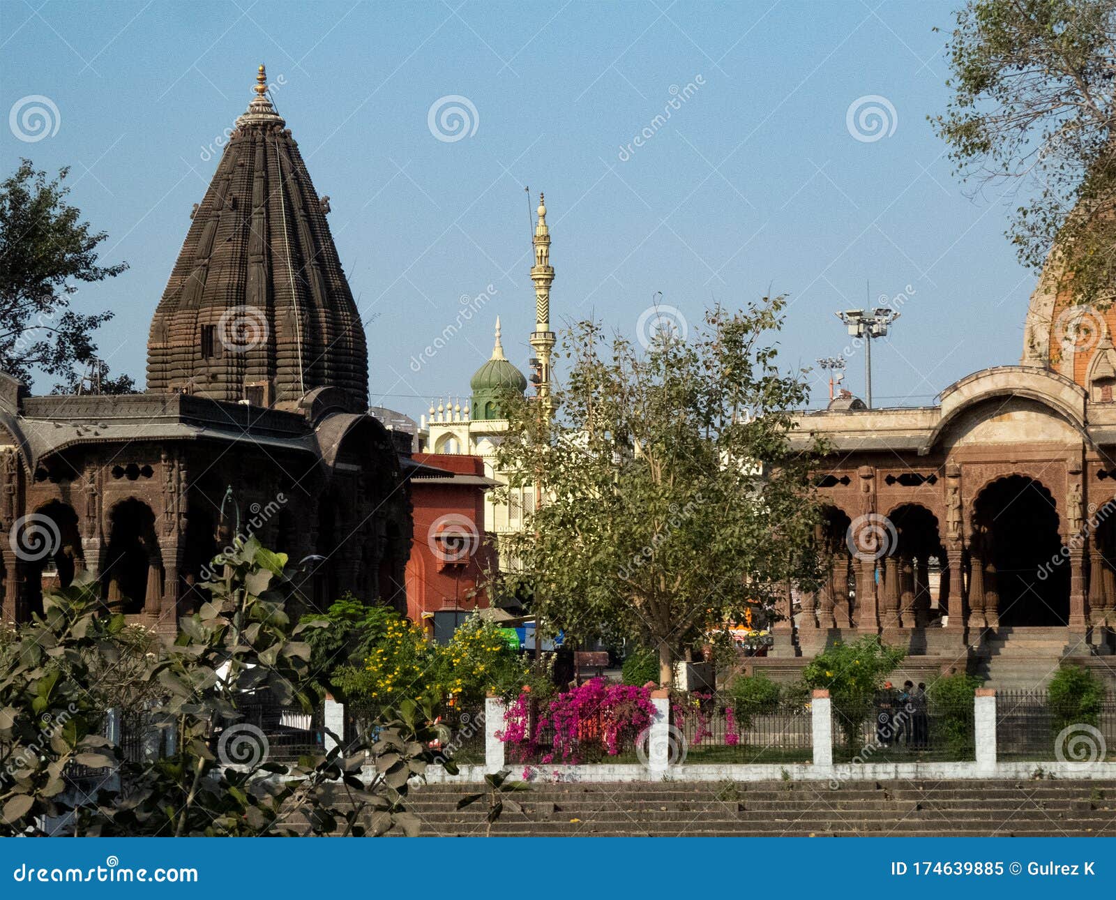 Temple & Mosque in Same Frame. Stock Image - Image of century, indiannn ...