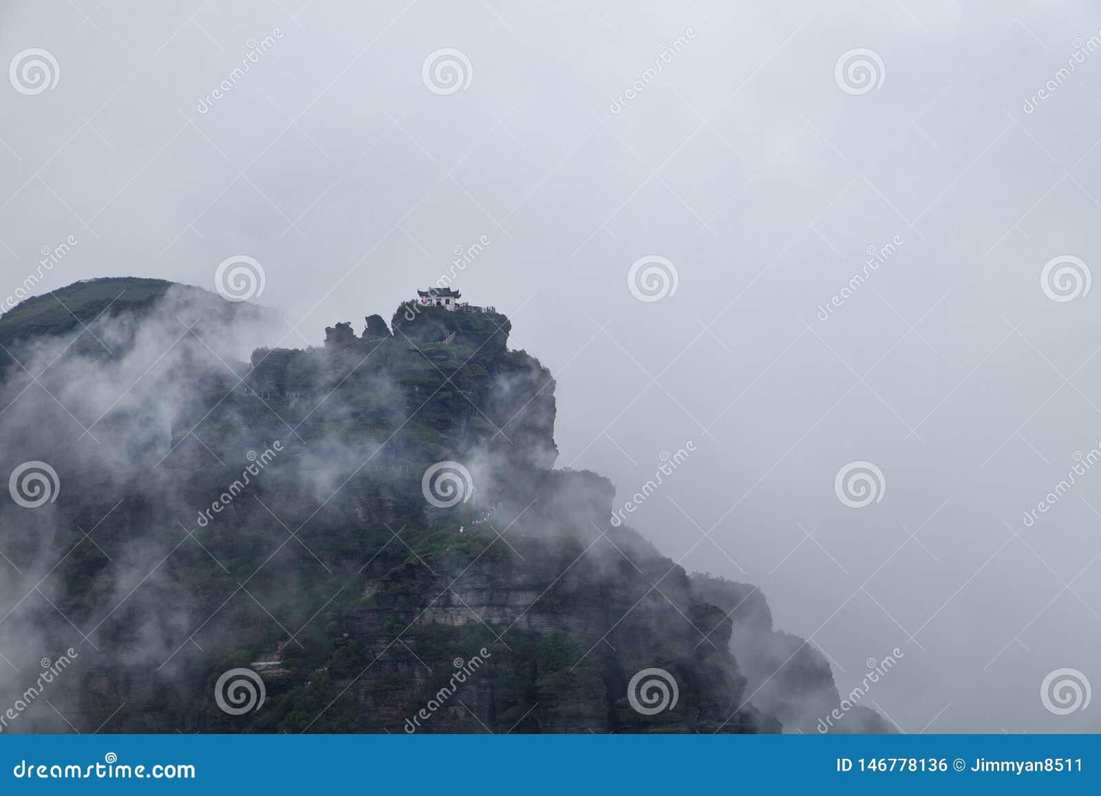 Temple on the Mount Fanjing Stock Photo - Image of range, heritage ...