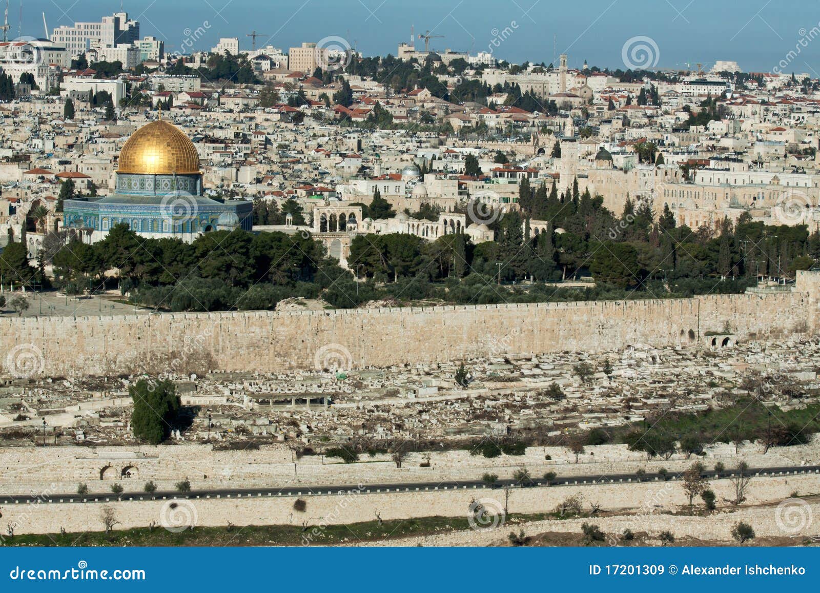 The Temple Mount in Jerusalem. Stock Image - Image of block, blue: 17201309