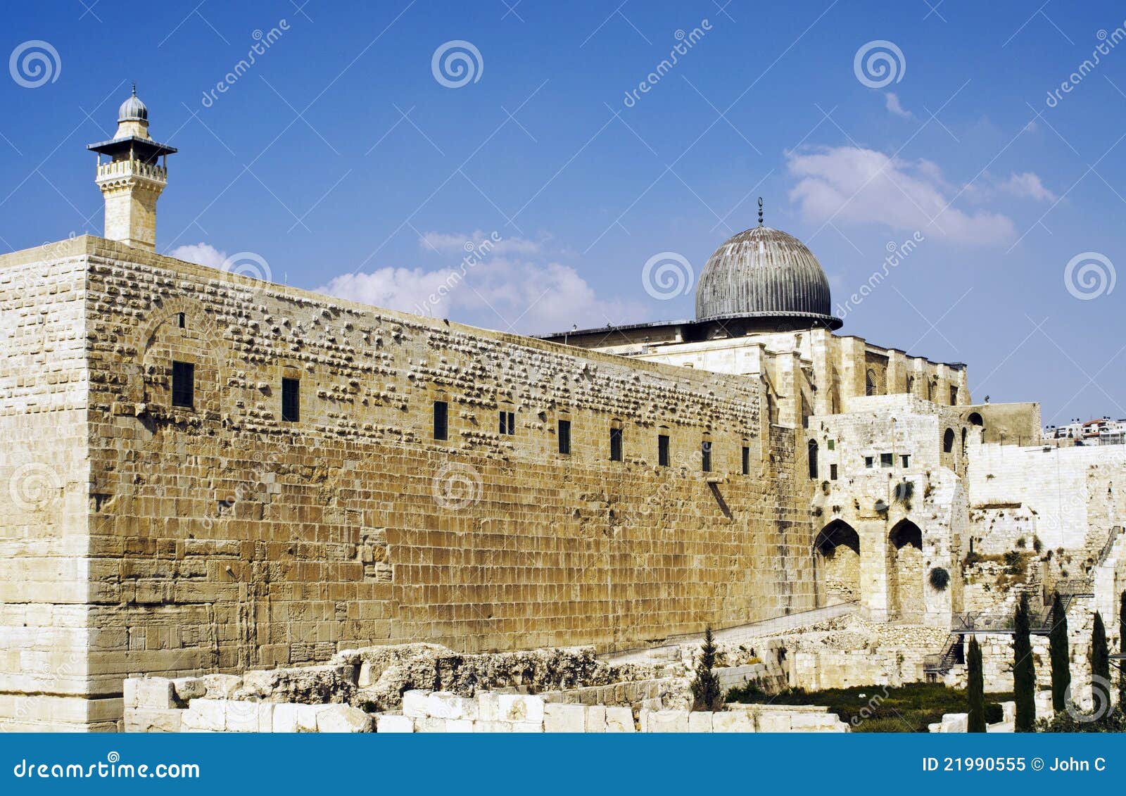Temple Mount Southern and Western Wailing Wall Stock Image - Image of ...