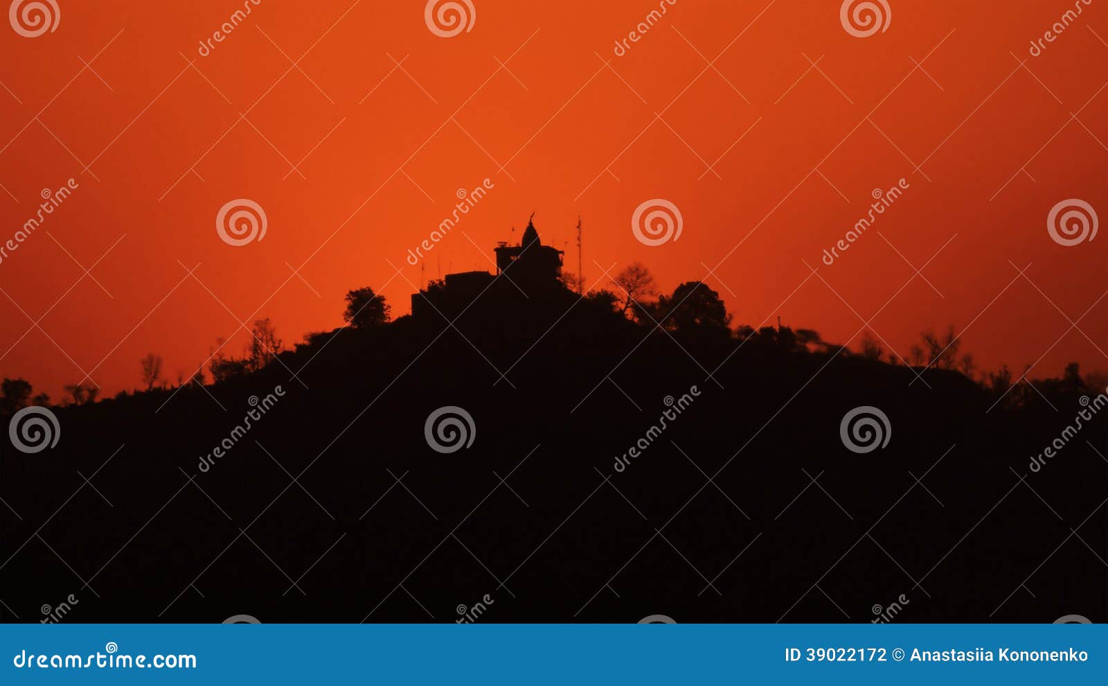 Temple Mount at Sunset in Haridwar Stock Photo - Image of prayer, black ...