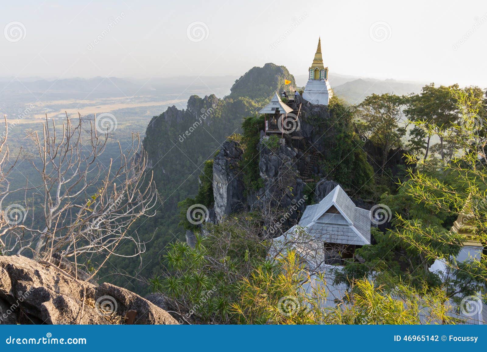 Temple on Mountain Top in Asia Stock Photo - Image of asia, leaf: 46965142