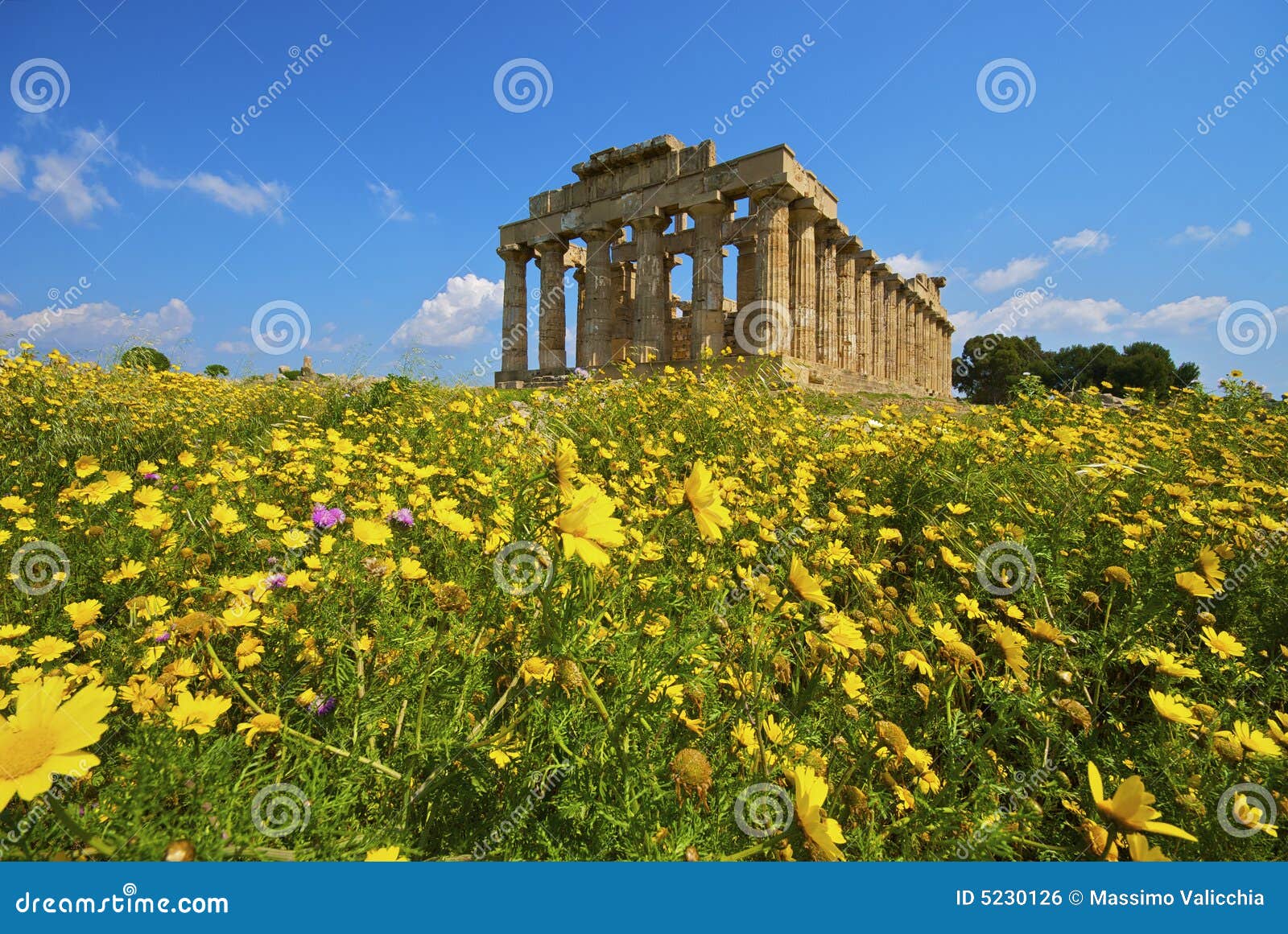 The temple and the nature stock photo. Image of mare, fiori - 5230126