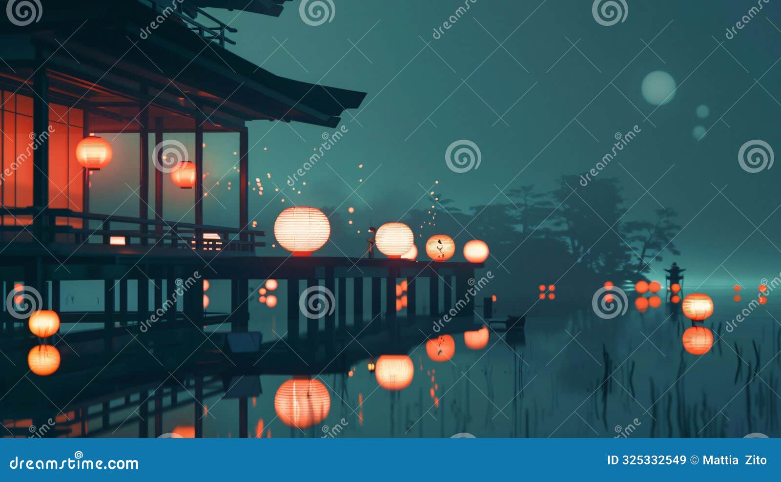 The Temple Near the Water in Japan Stock Image - Image of japanese ...