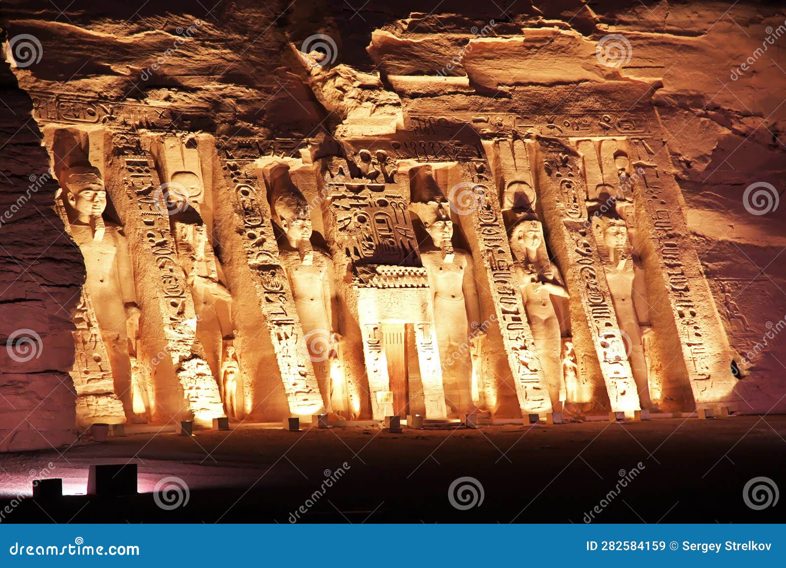 Temple at Night in Abu Simbel, Egypt, Africa Stock Image - Image of ...