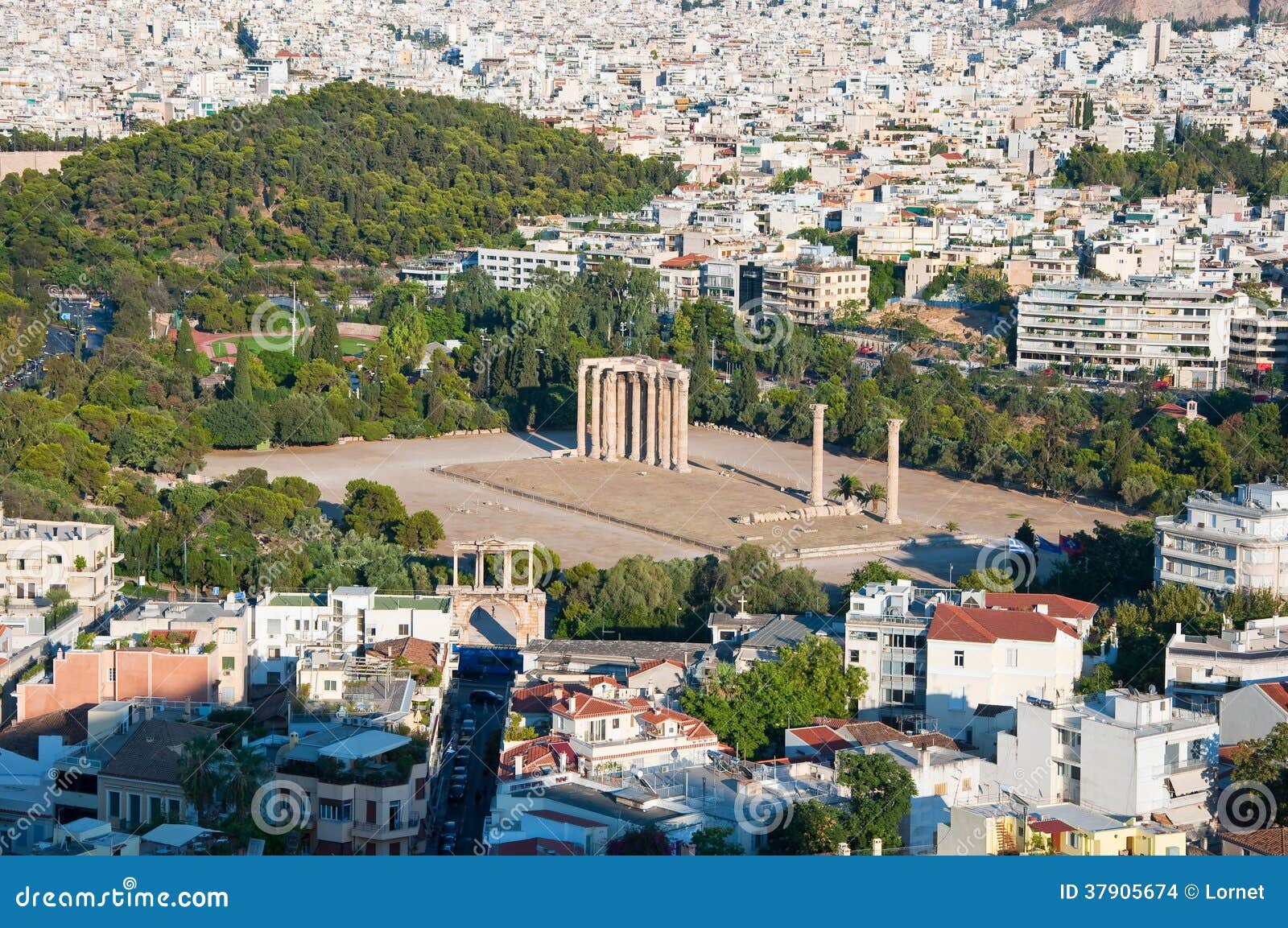 The Temple of Olympian Zeus in Athens, Greece. Stock Photo - Image of ...