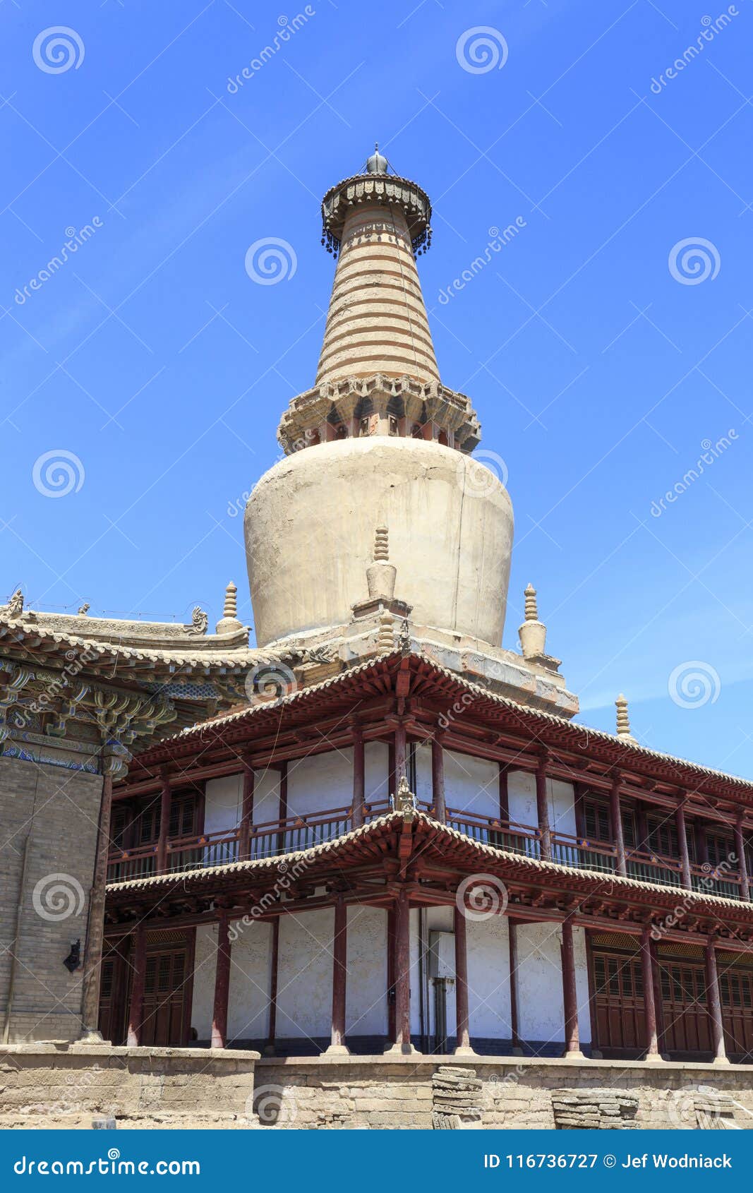 Temple and Pagoda in Zhangye Editorial Photography - Image of temple ...