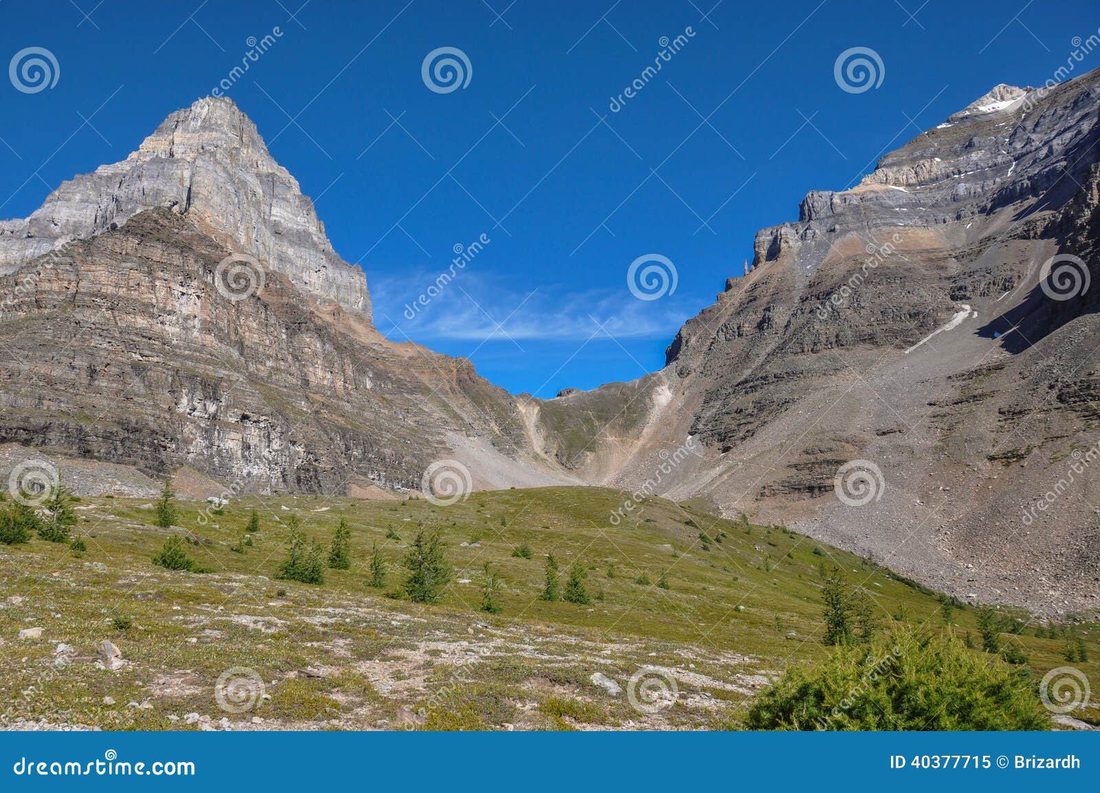 Temple Pass Trail in Banff National Park, Alberta, Canada Stock Image ...