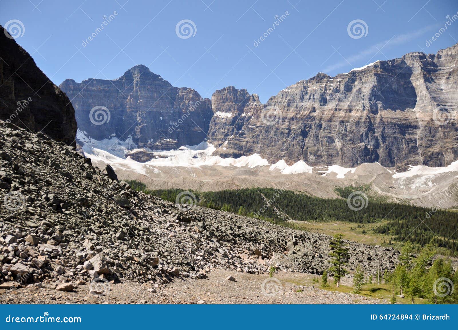 Temple Pass Trail in Banff National Park, Alberta, Canada Stock Photo ...