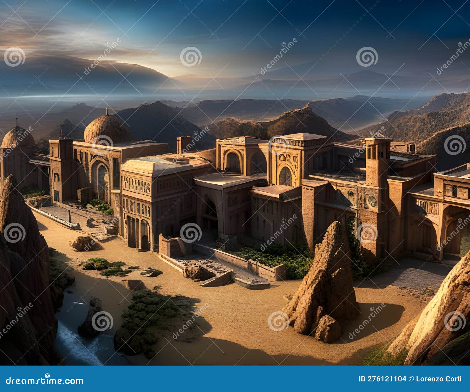 Temple in Persia stock illustration. Illustration of landscape - 276121104
