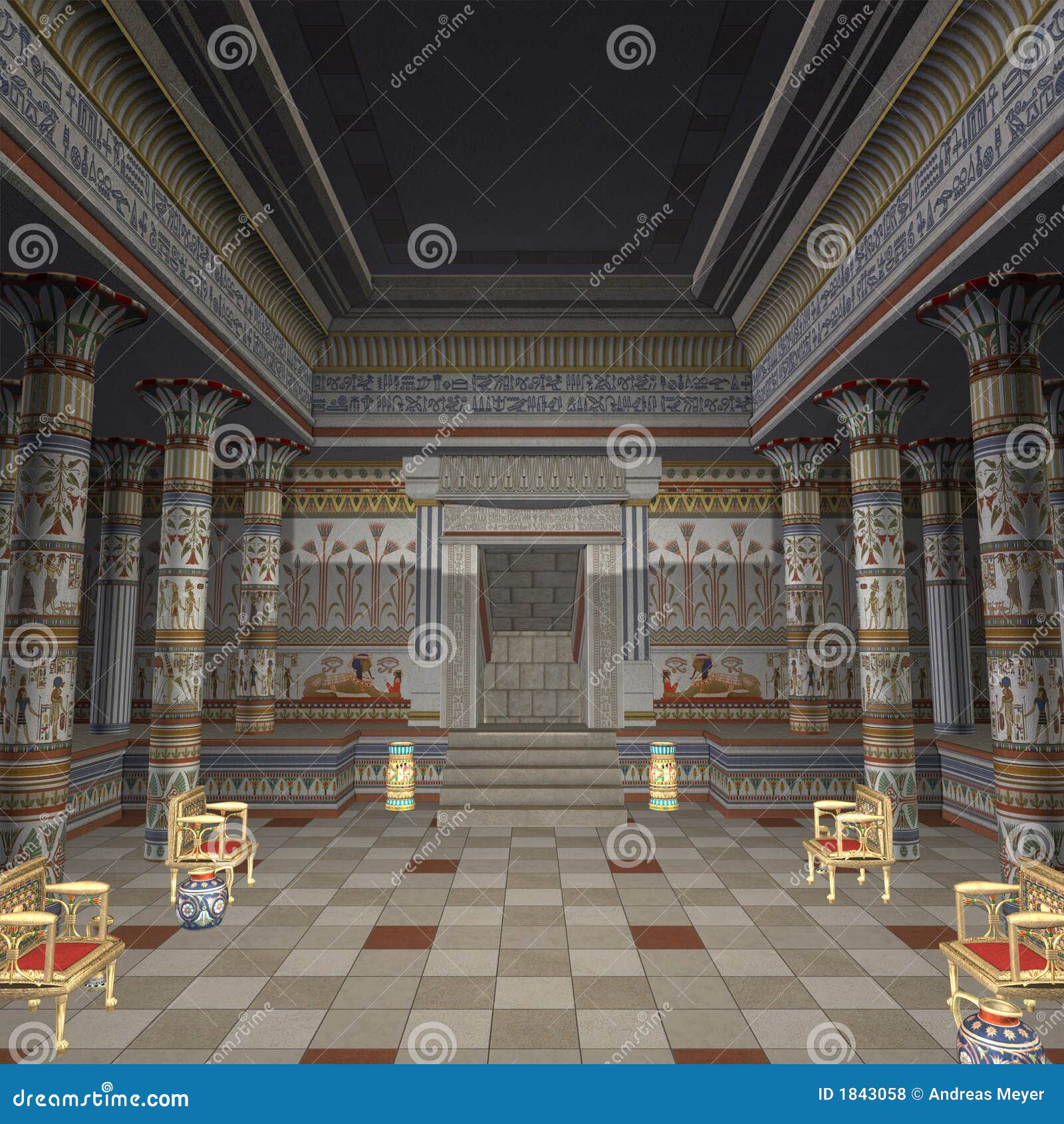 Temple of the Pharaohs stock illustration. Illustration of background ...
