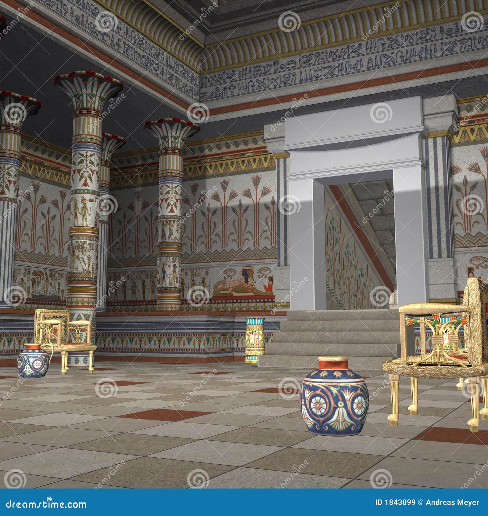 Temple of the Pharaohs stock illustration. Illustration of colonnade ...