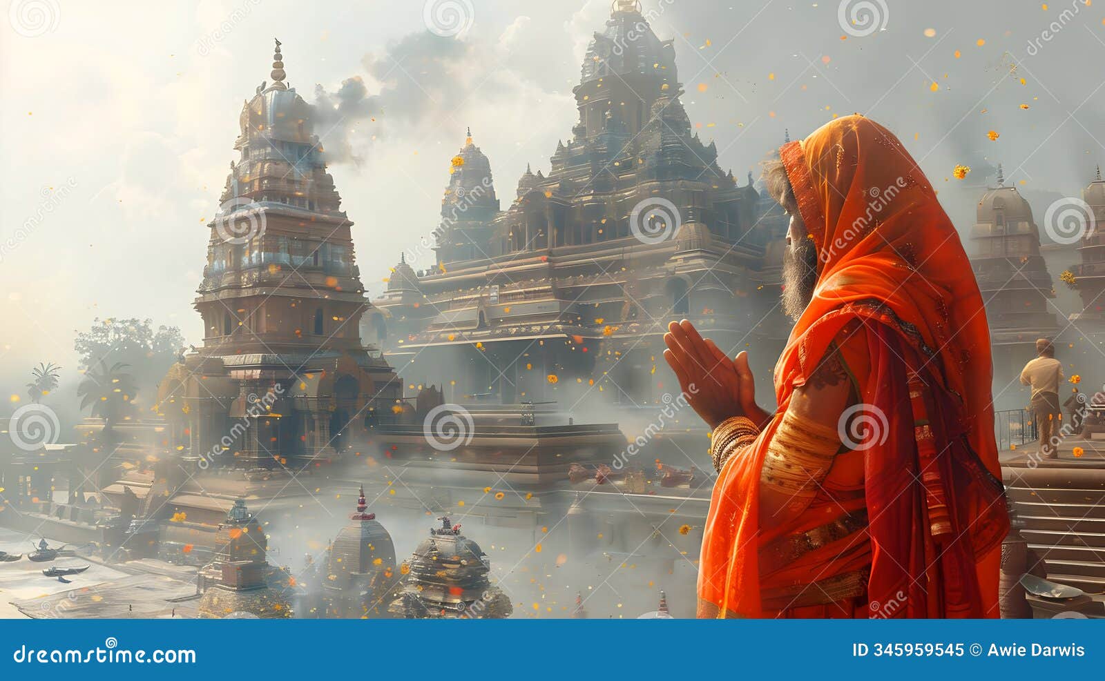 Temple Prayer Illustration stock illustration. Illustration of ...