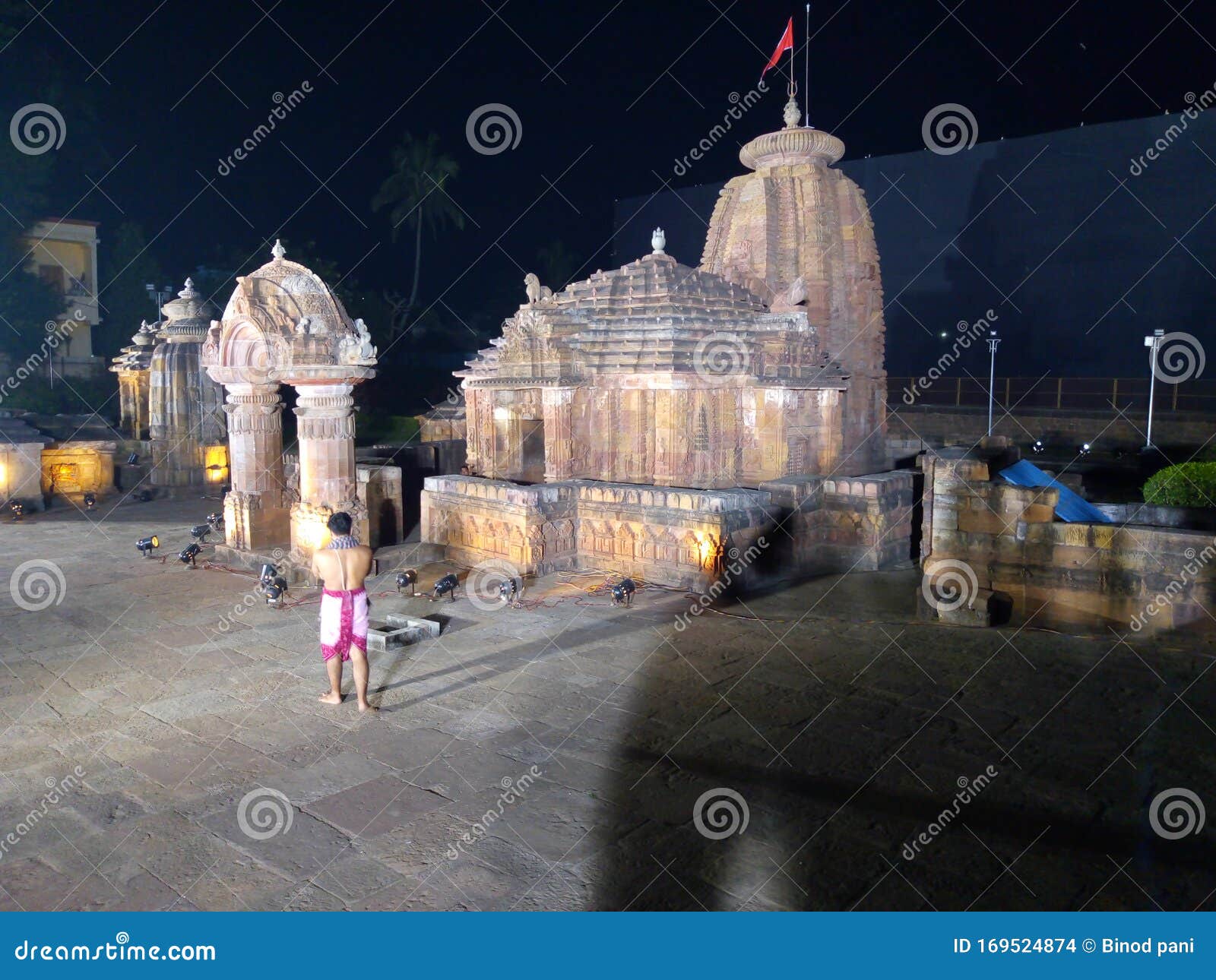Temple with Prist Photo in Indian Evening Time Editorial Stock Image ...