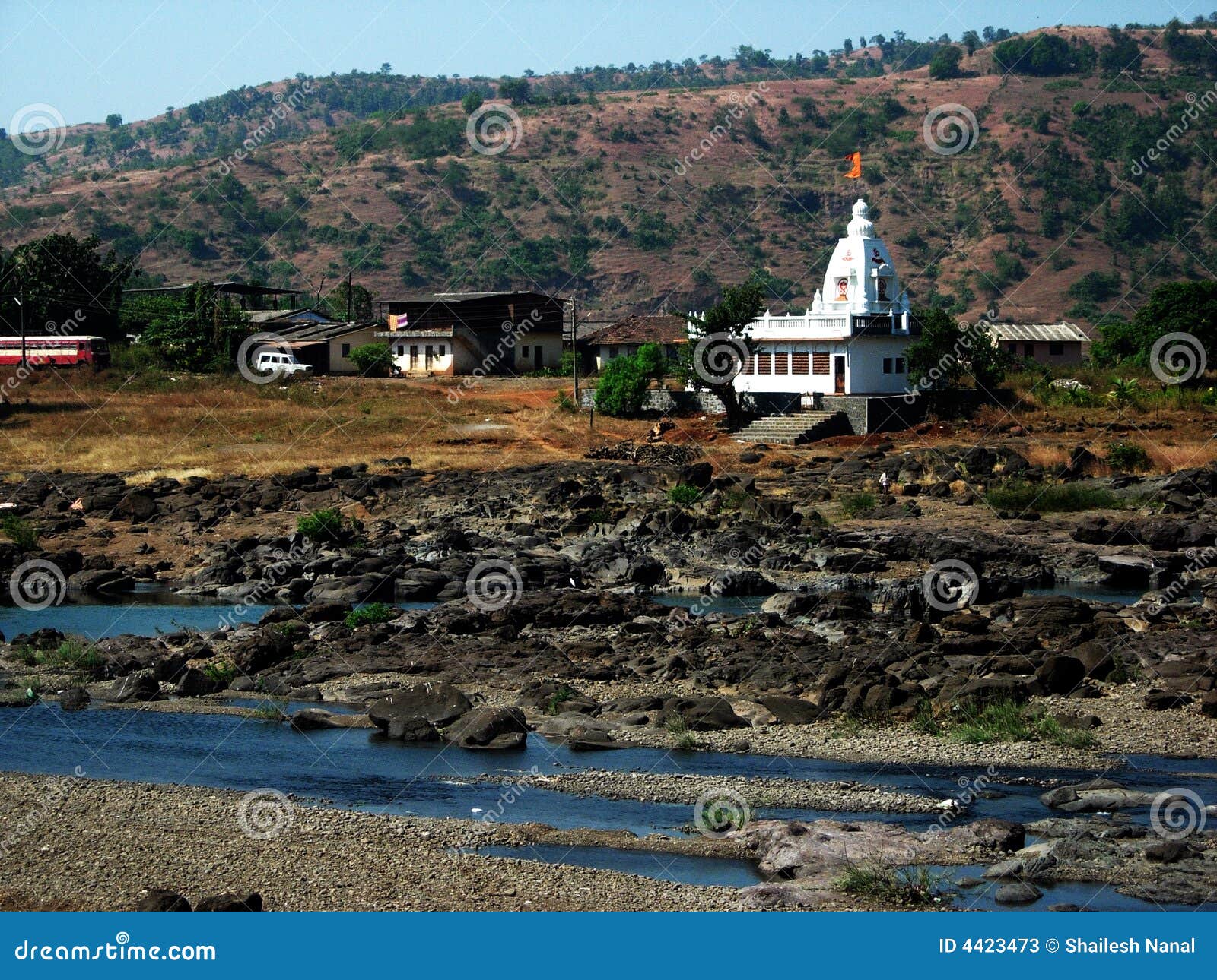 Temple by river stock image. Image of countryside, religious - 4423473